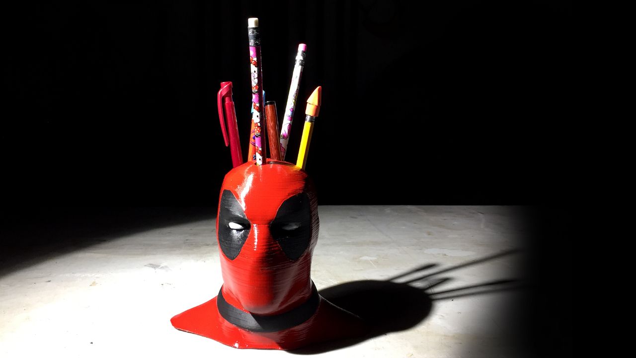 Deadpool Head Pencil Holder