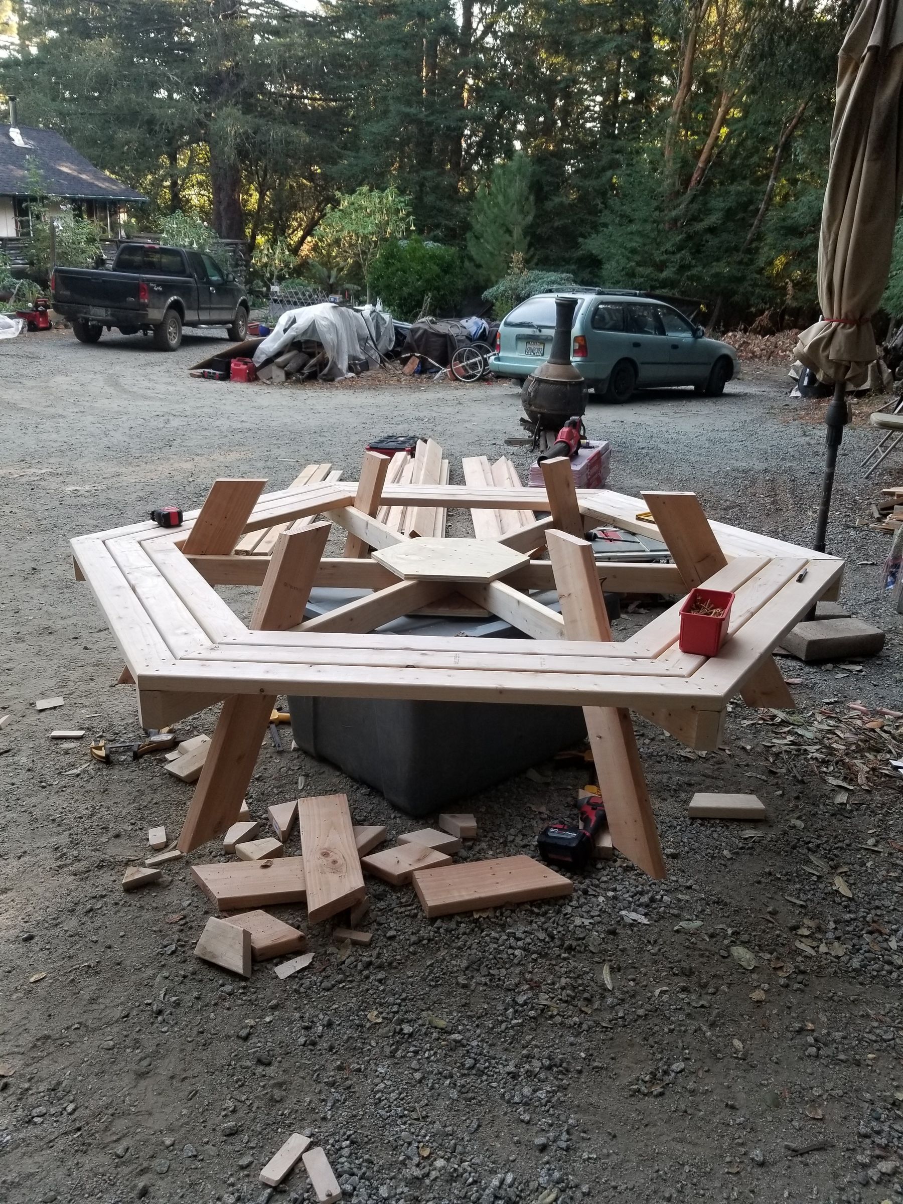 How to Build a Hexagonal Picnic Table : 18 Steps (with Pictures ...