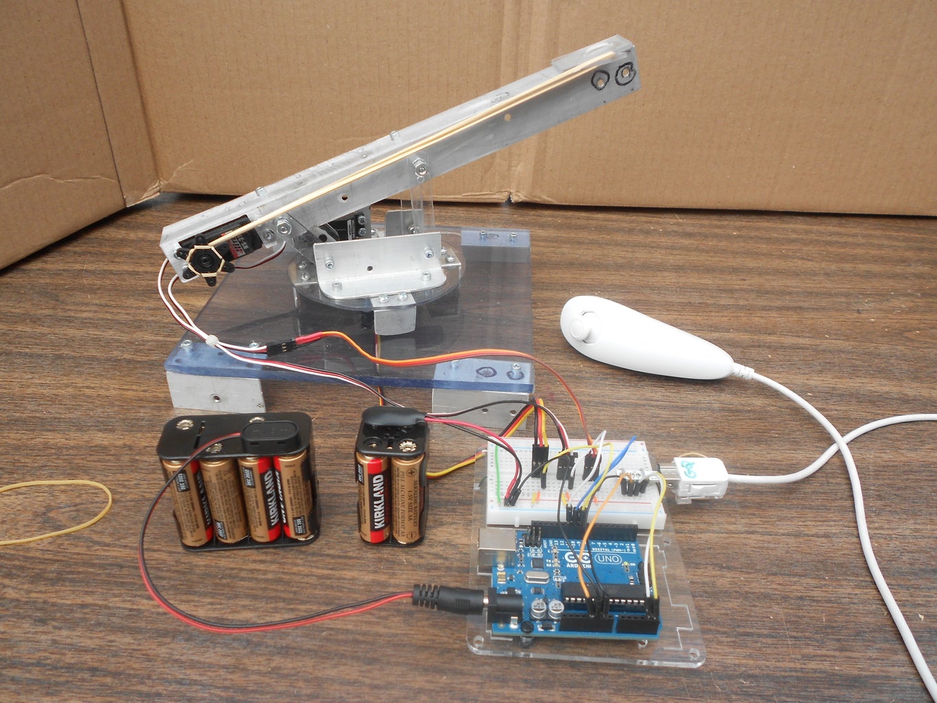 6 Shot Arduino Rubber Band Turret Wii Nunchuck Arduino 5 Steps Instructables