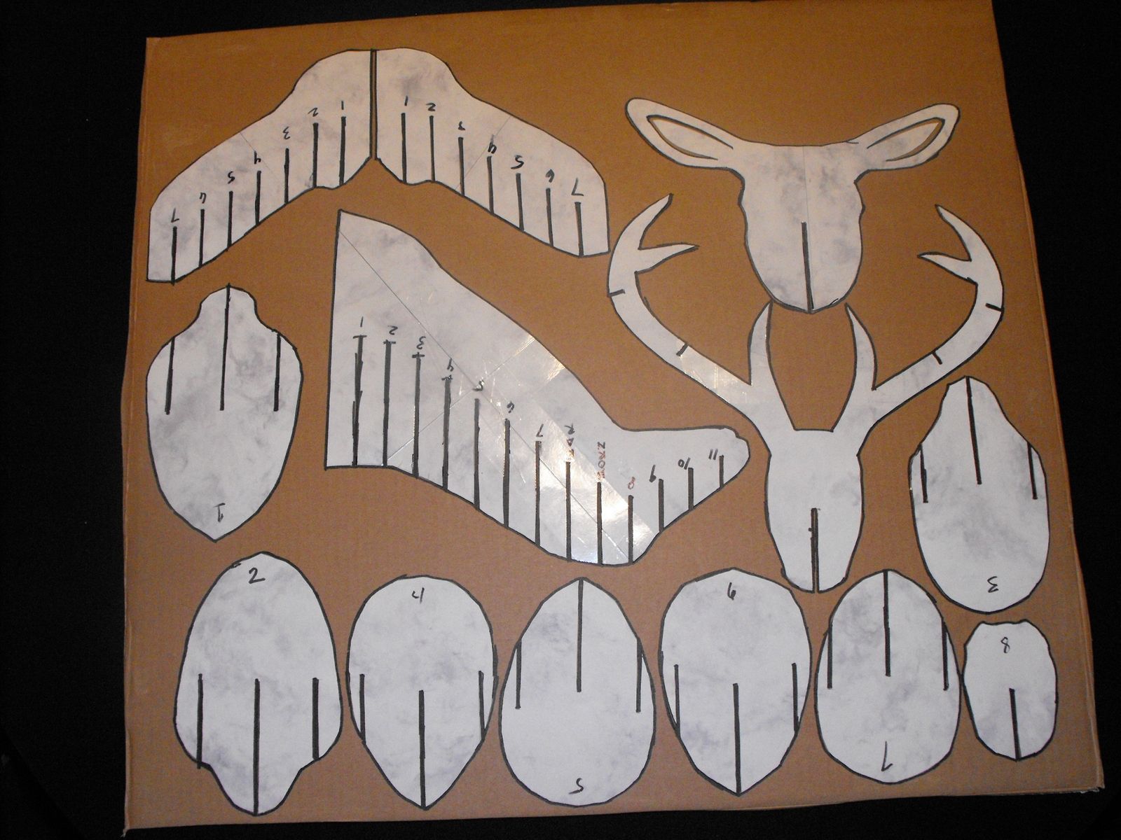 3D Cardboard & Duct Tape Deer Head Trophy With Template : 12 Steps ...