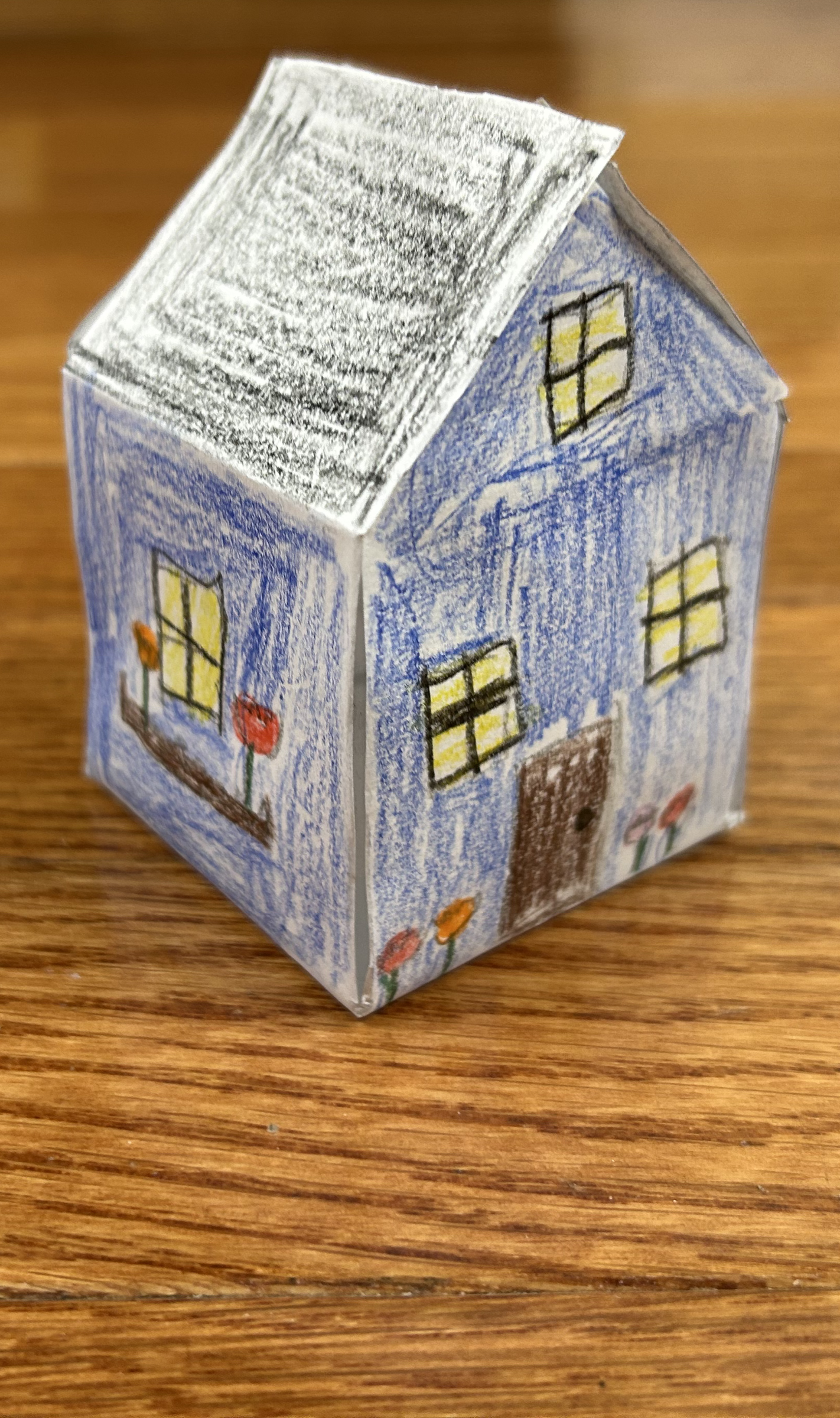 How to Make a Folded House With One Sheet of Paper : 8 Steps ...