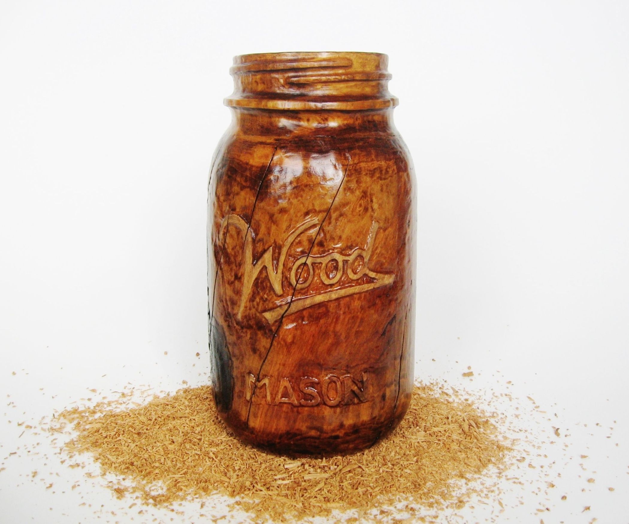 Wooden Mason Jar (carved From a Cherry Log) : 13 Steps (with Pictures ...