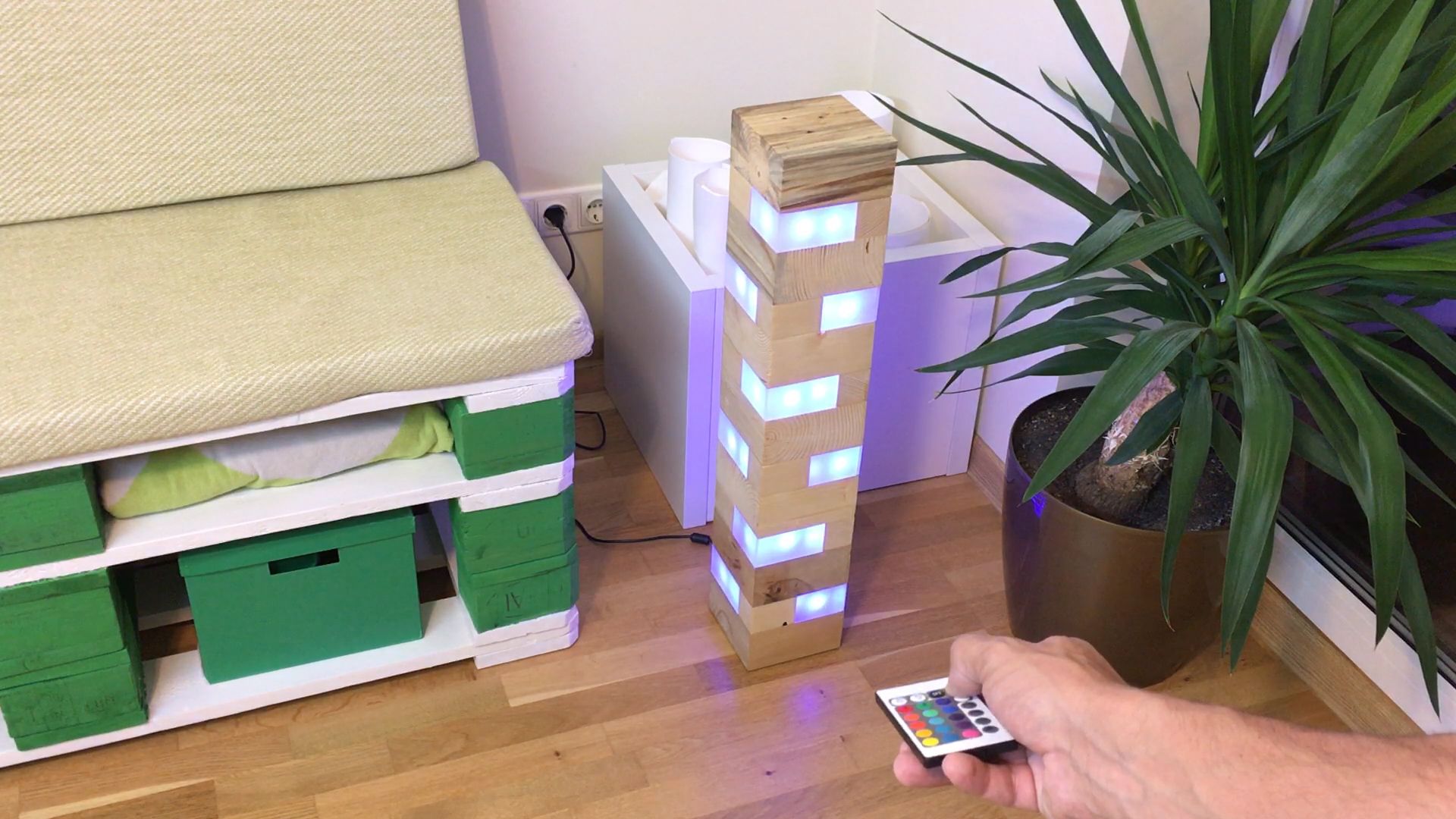 Colored LED Lamp From Pallet Wood Blocks : 10 Steps (with Pictures ...