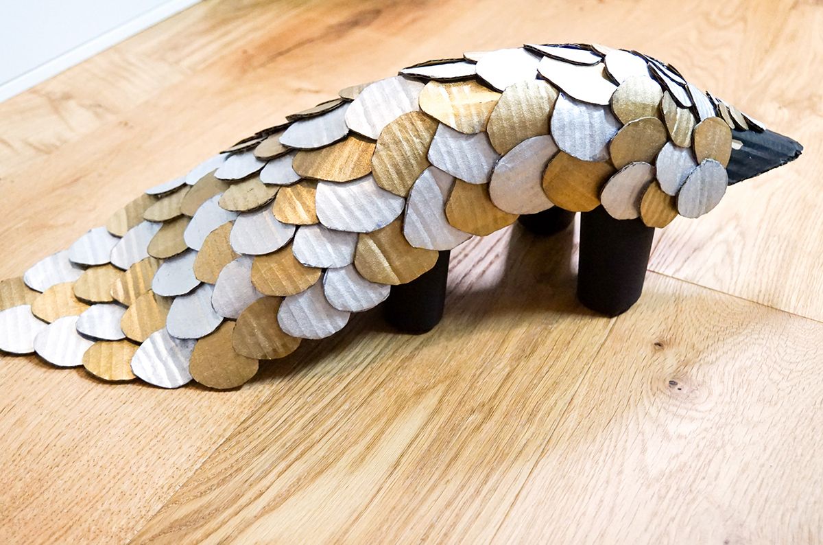 DIY Cardboard Pangolin | Sculpt an Armoured Animal With Recycled Card ...