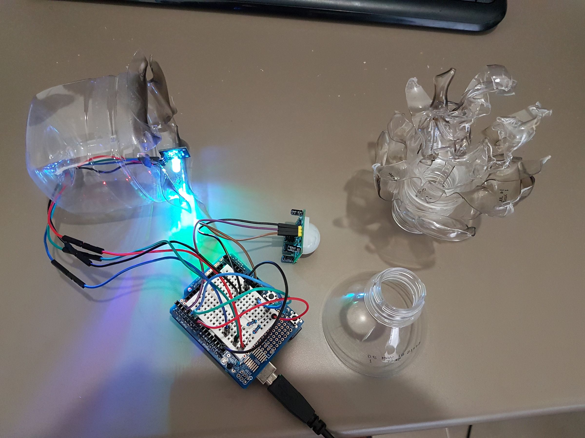 Interactive Flower Pot - Arduino Motion Activated RGB Led : 4 Steps ...