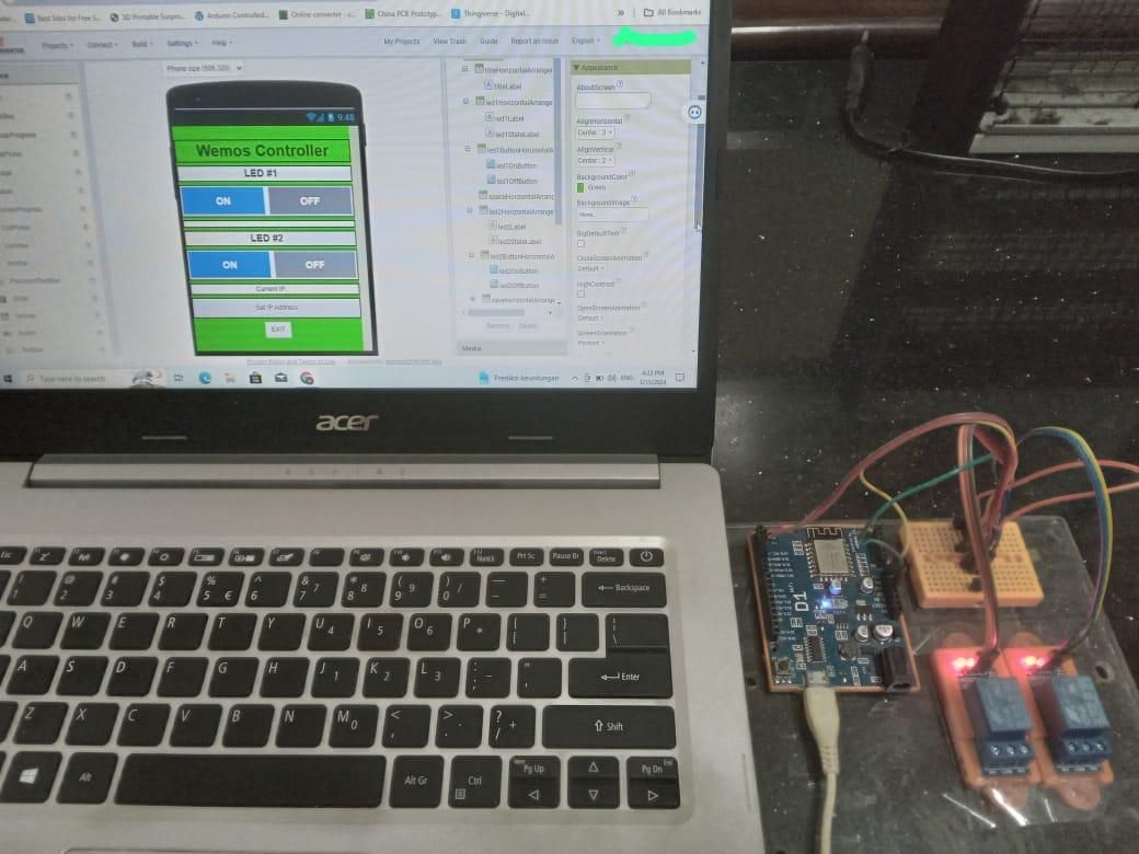 Wemos D1 R1 + App Inventor ON_OFF Buttons - Instructables