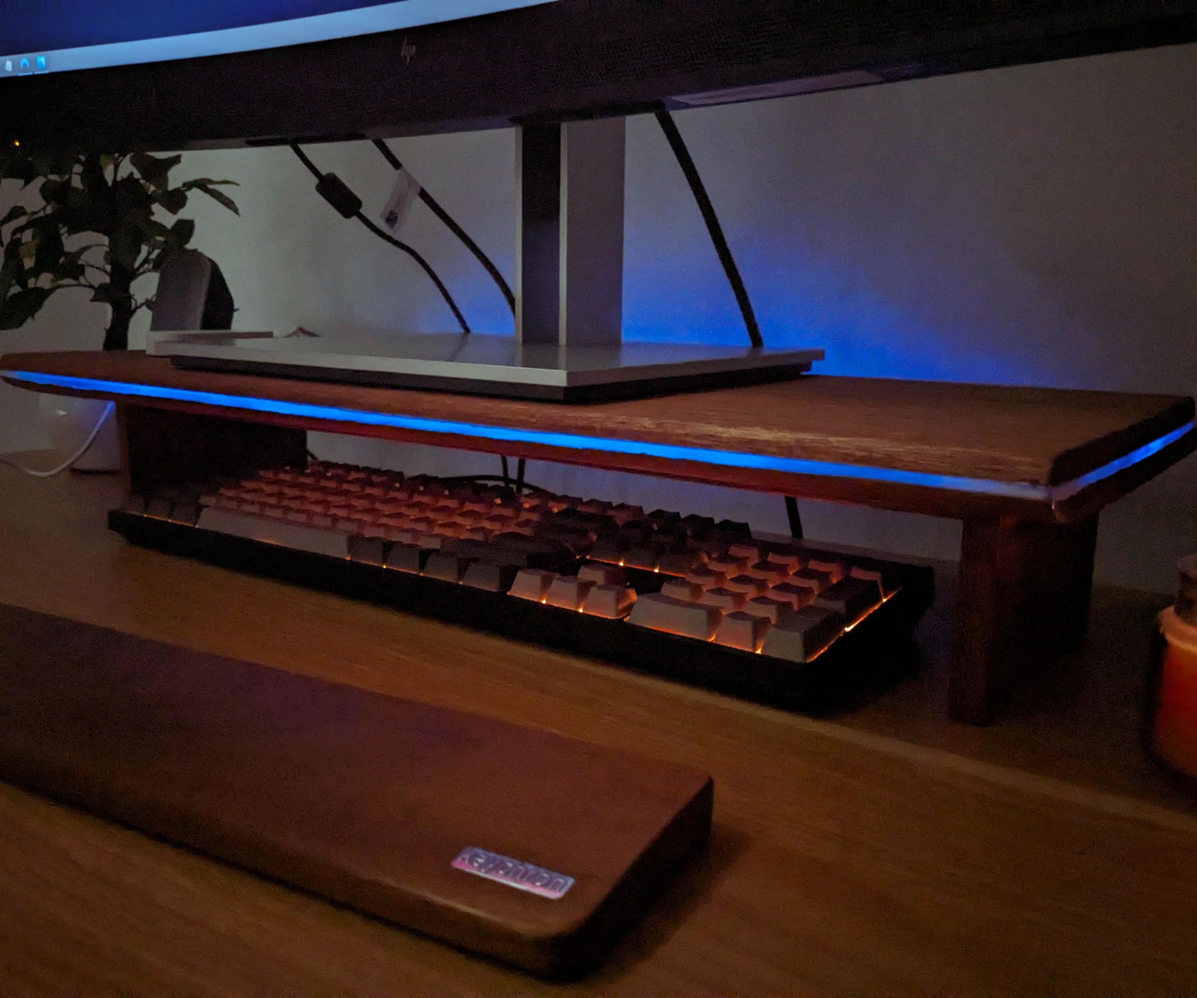 Wood-Resin Monitor Stand With Perfect LED Diffusion : 12 Steps (with ...