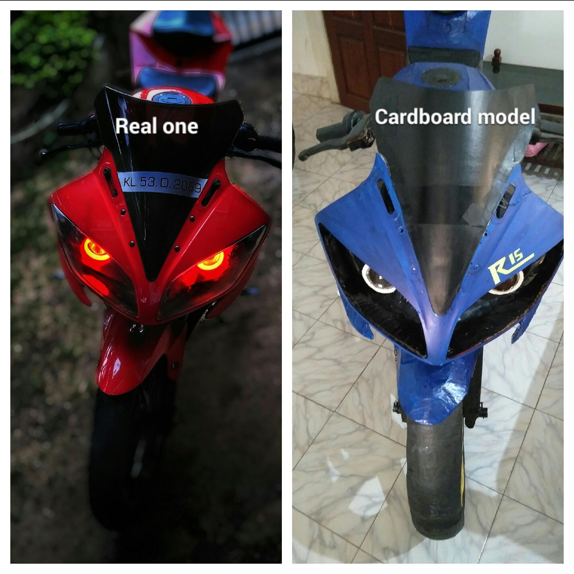 Yamaha R15 Bike Lifesize Model Made Entirely Out of Cardboard : 5 Steps ...