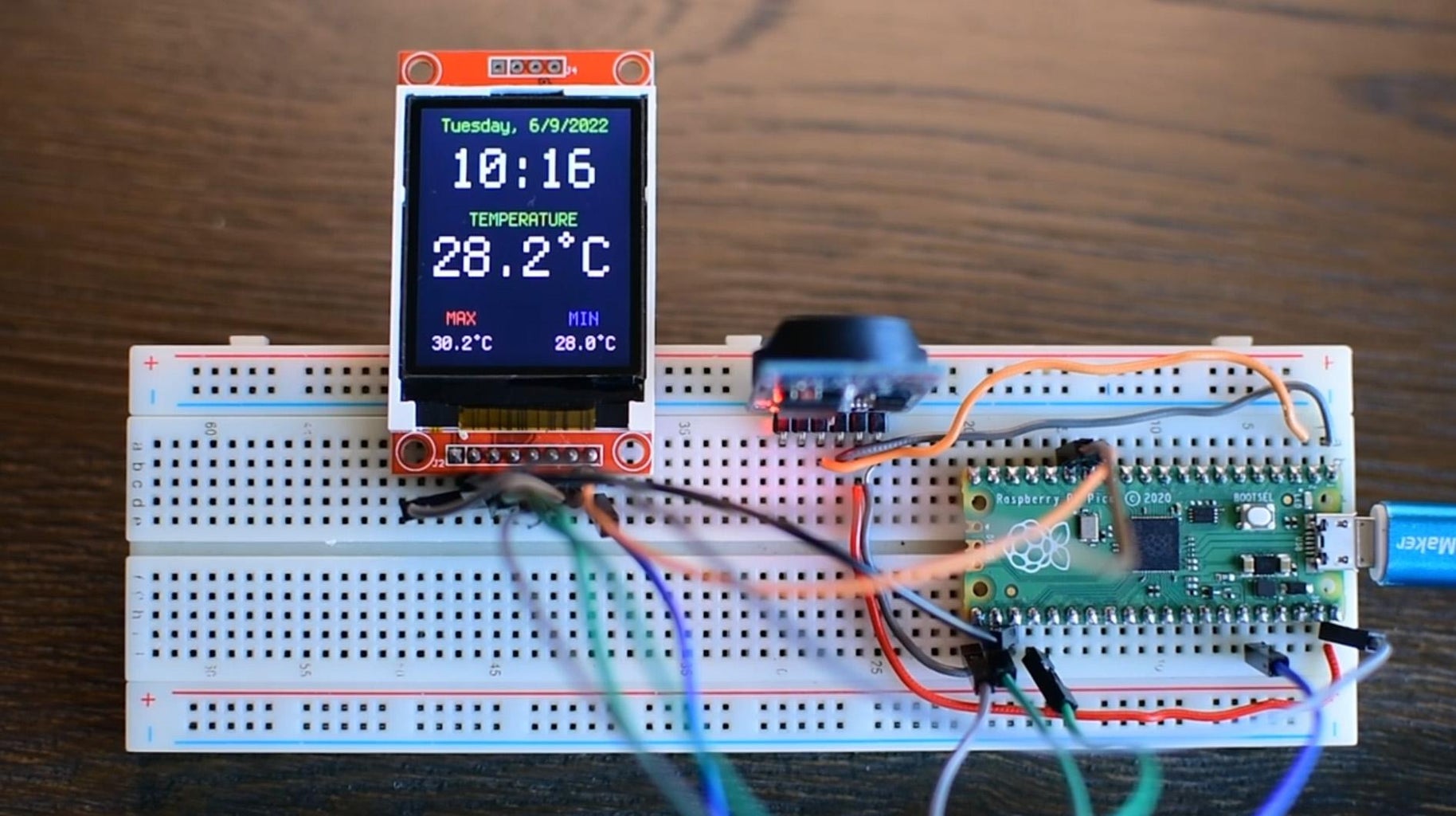 Raspberry Pi Pico Thermometer And Clock 5 Steps With Pictures