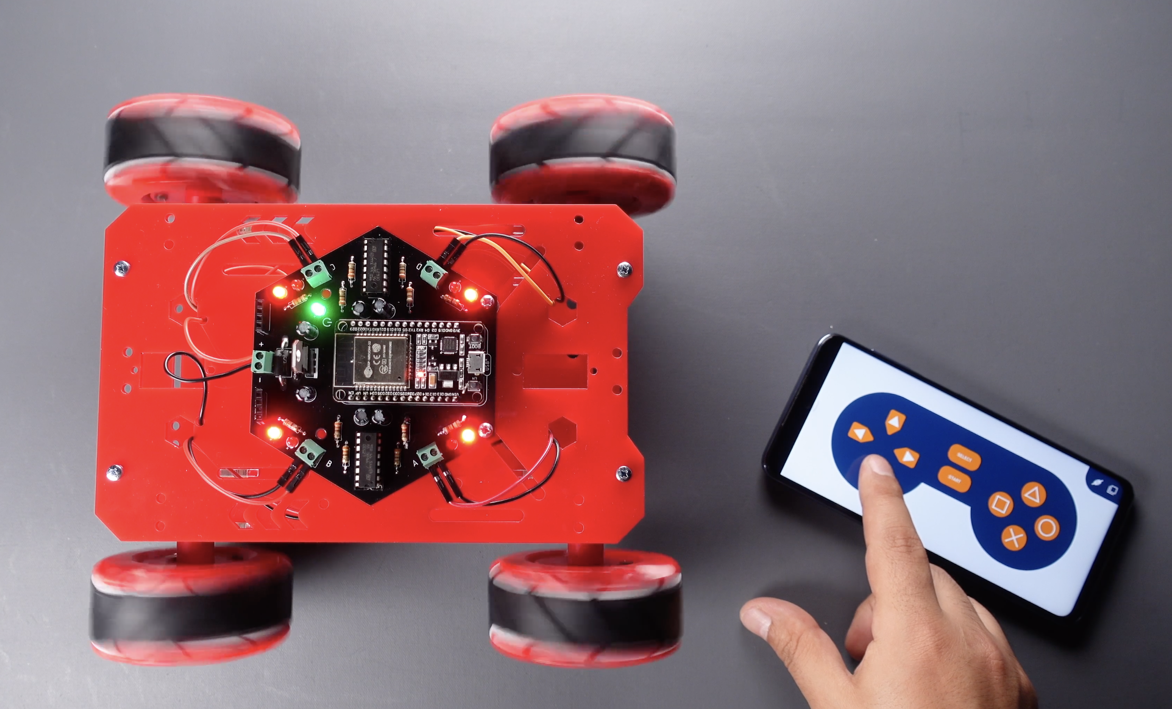 ESP32 Mecanum Wheels Robot and Bluetooth Gamepad Controller : 7 Steps ...