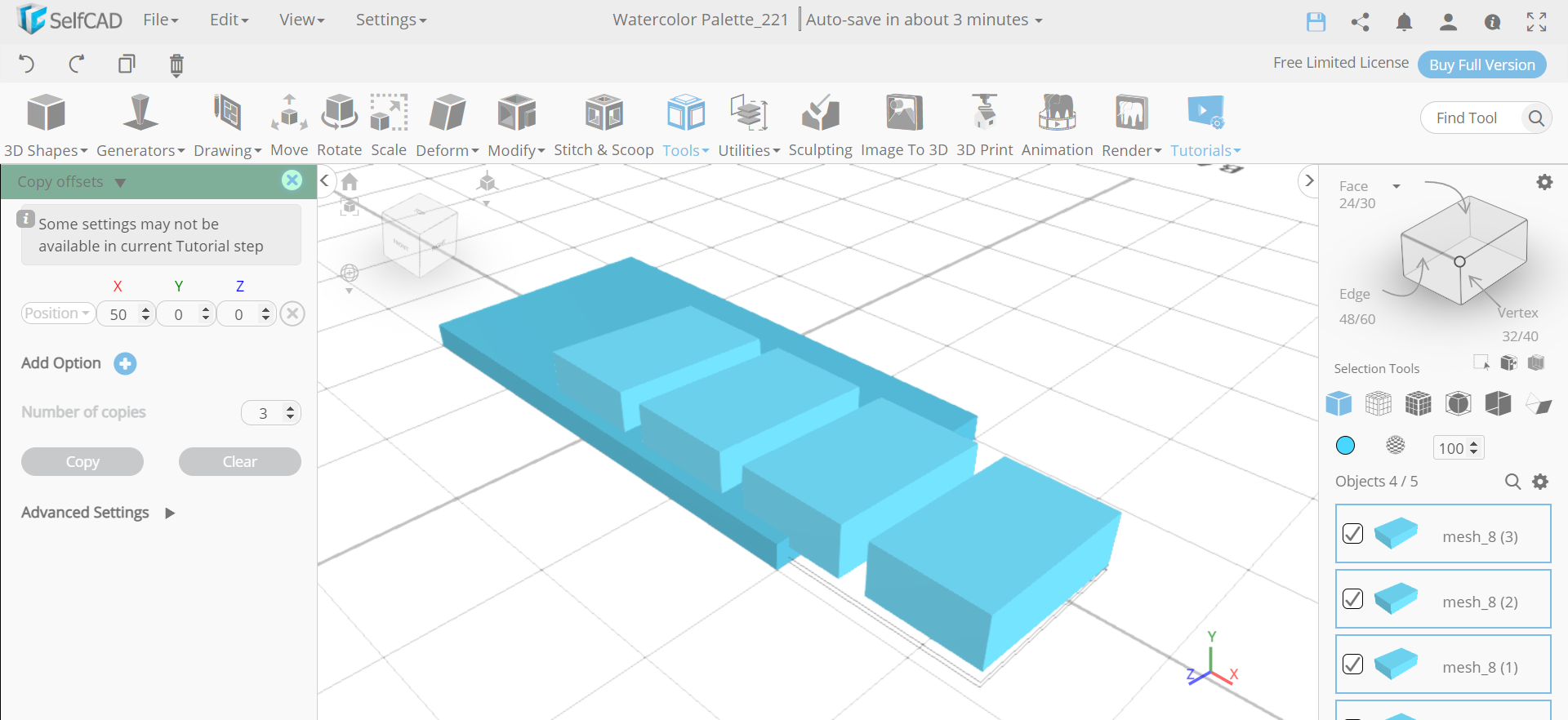 HOW TO CREATE a 3D WATERCOLOUR PALETTE WITH 3D MODELLING SOFTWARE : 8 ...