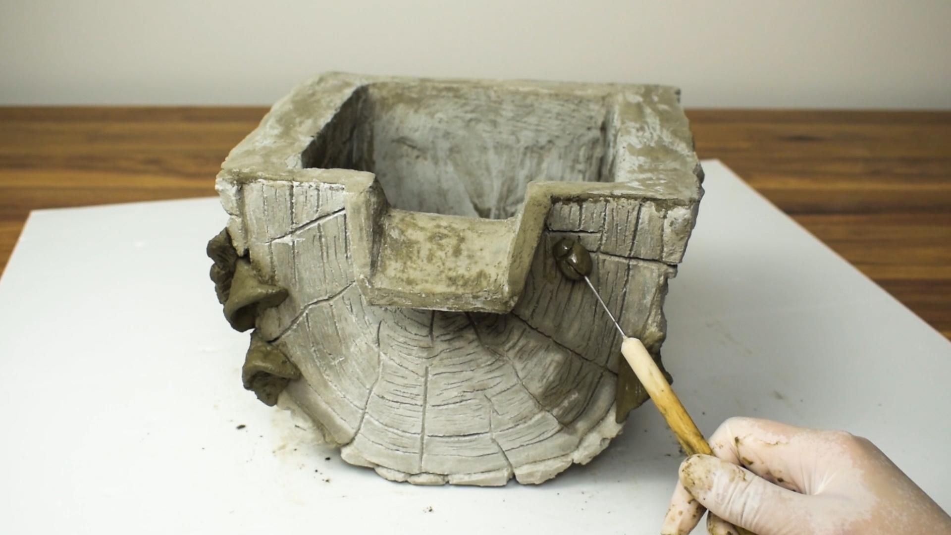Concrete Tree Log Waterfall Fountain : 15 Steps (with Pictures ...