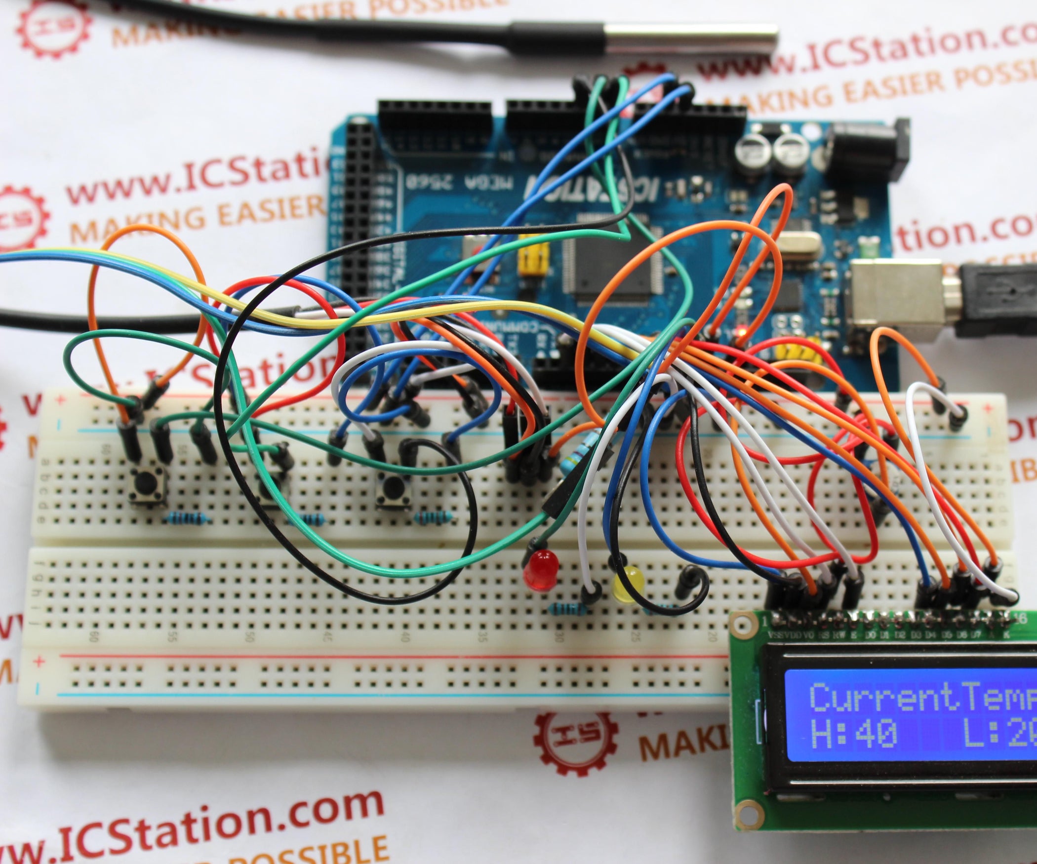 Handheld Water Temperature Monitoring System Based on ICStation ATMEGA2560 : 9 Steps - Instructables