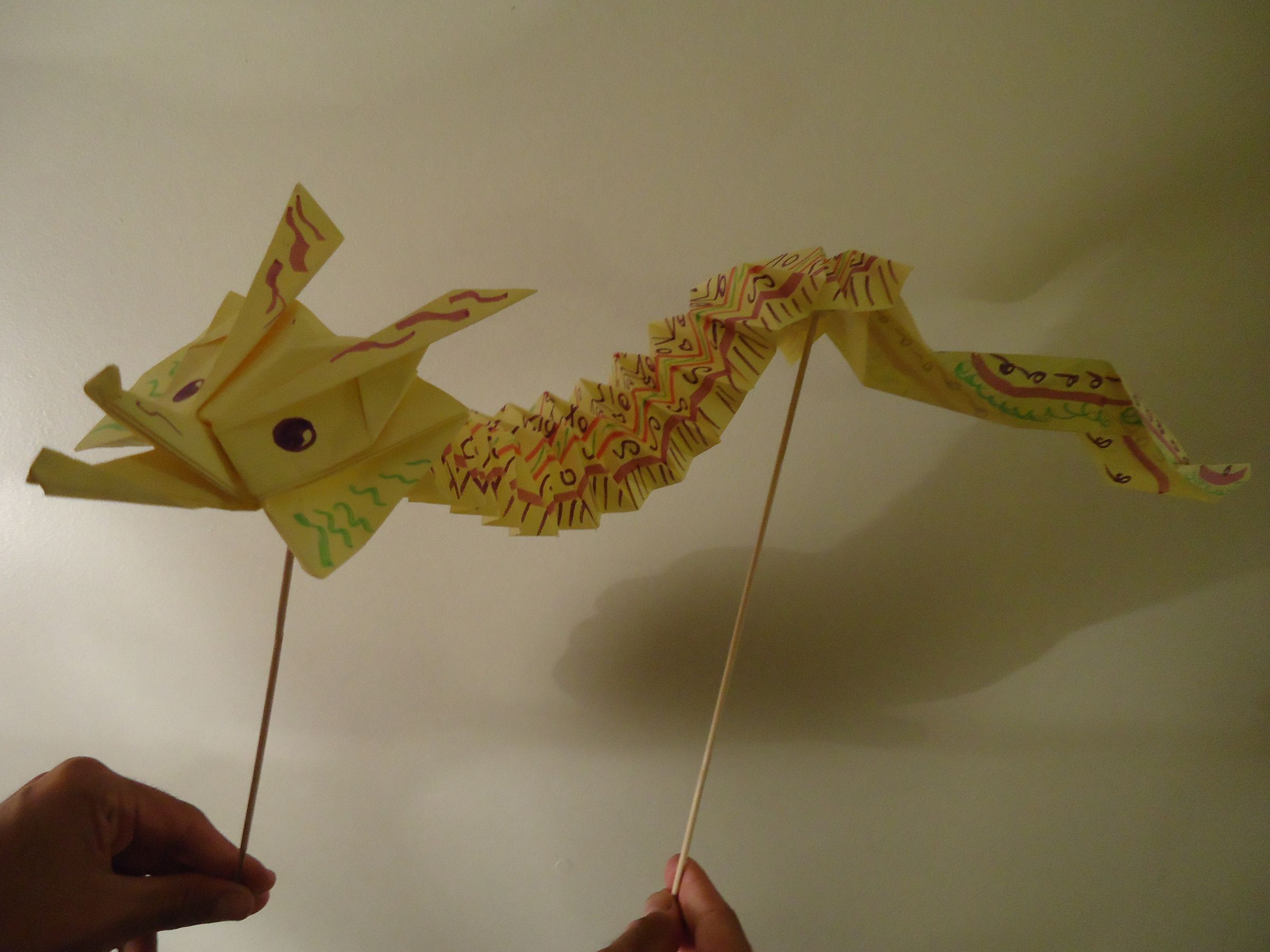 Tiny Origami Dragon Puppet / Pequeño Dragón Marioneta De Origami : 5 ...