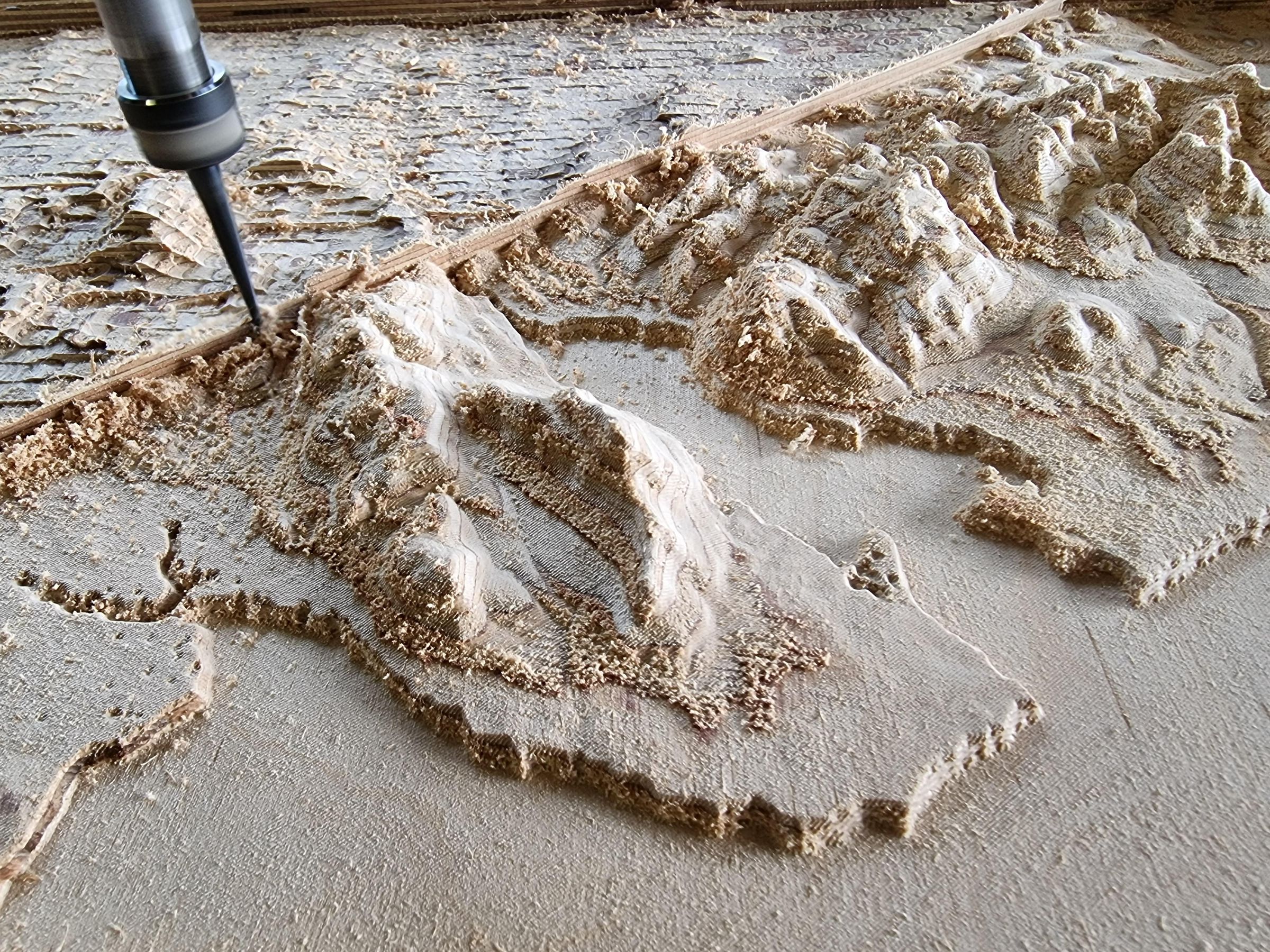 Carving 3D Terrain Topographic Relief Maps on a CNC Machine by Steve M ...