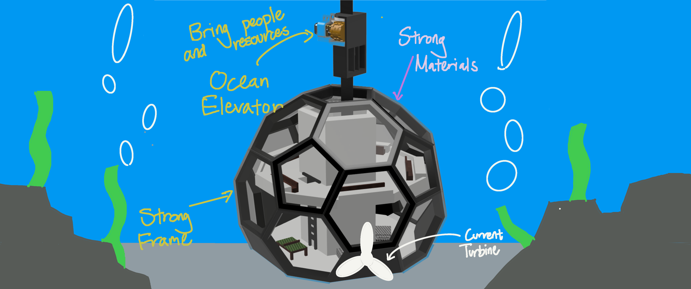 Accessible Deep Ocean Base With Aquatic Ribbon Elevator : 7 Steps ...