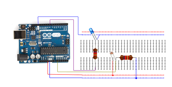 Arduino Photoresistor Led On Off 4 Steps Instructables