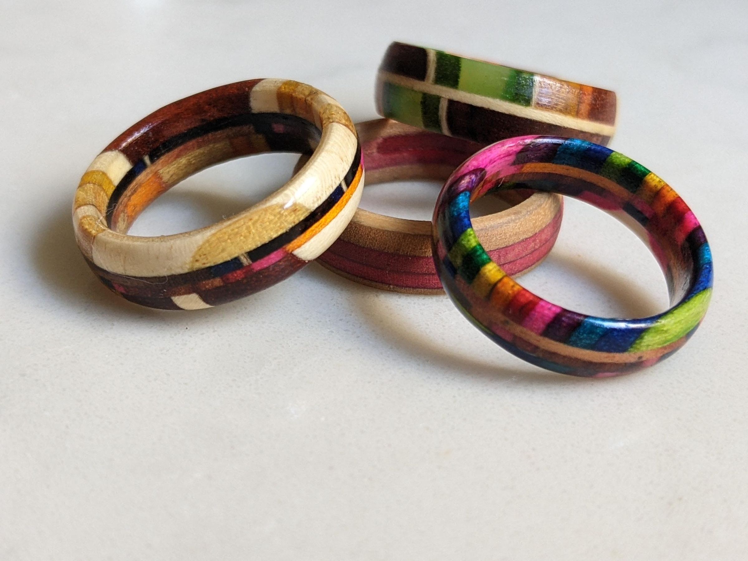 Rainbow Ring - 100 Segments of Exotic Woods + Resins for a 1-of-a-Kind ...
