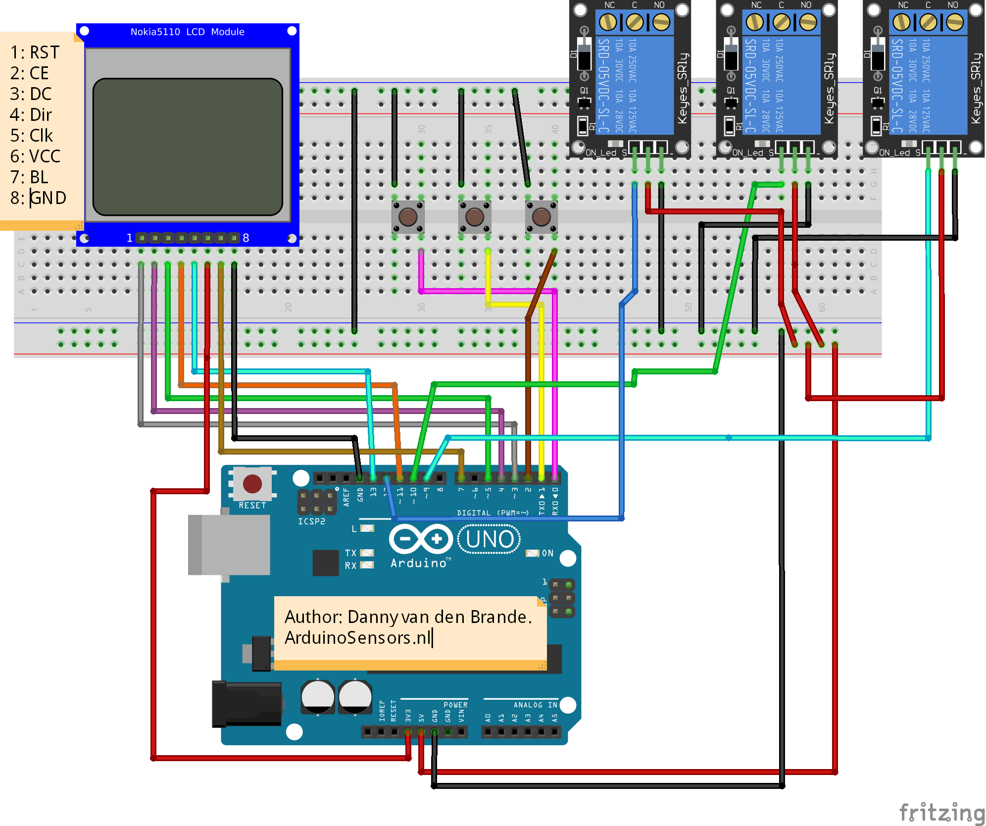 Arduino - NOKIA 5110 LCD MENU to Control LEDS or RELAYS - Instructables