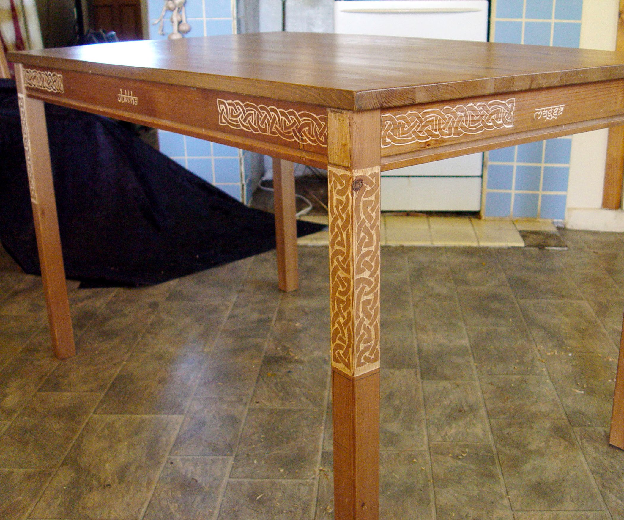 Carved Celtic Knot IKEA Kitchen Table : 5 Steps (with Pictures ...