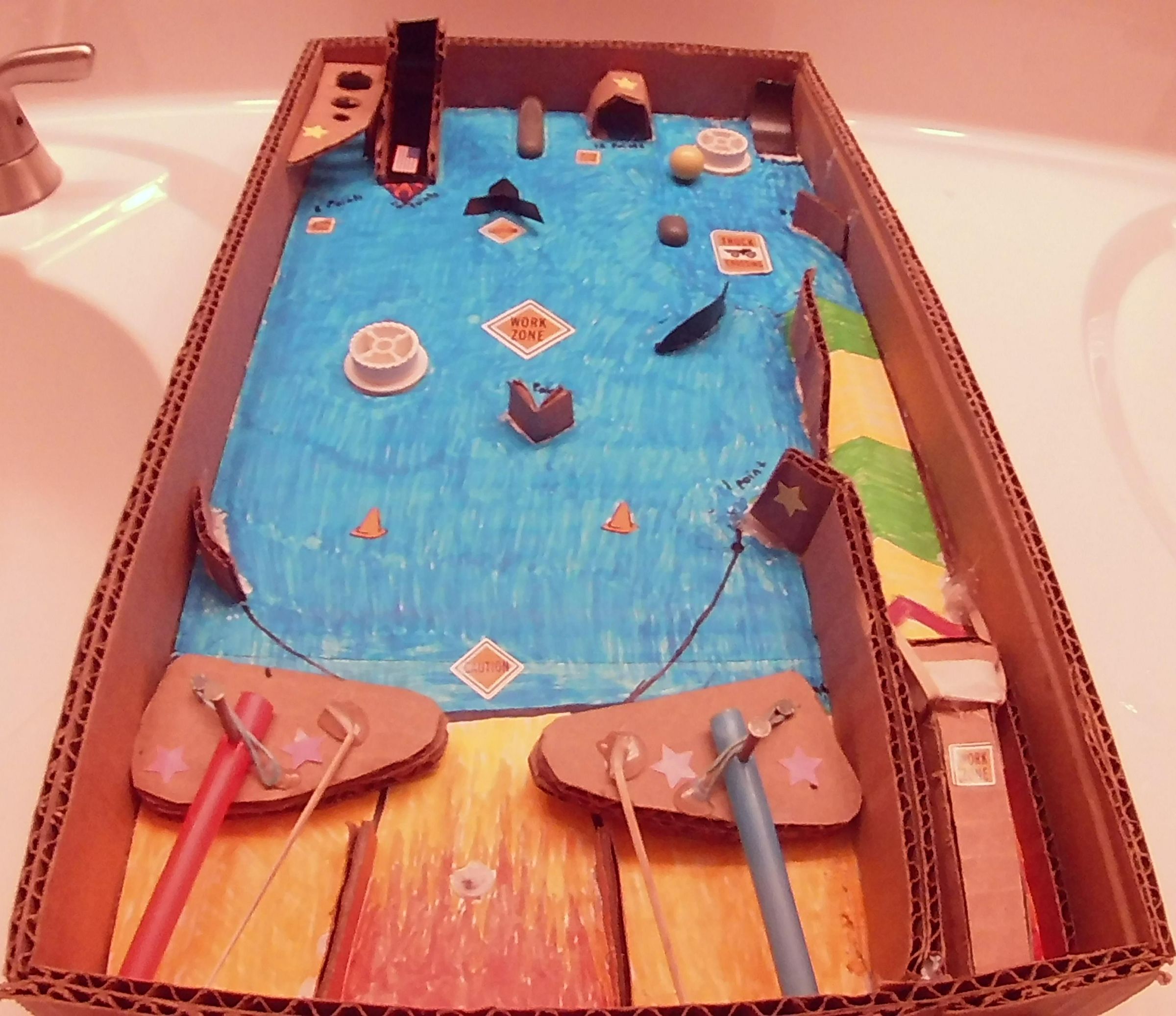 Easy Recycled Cardboard Tabletop Pinball Game : 8 Steps - Instructables