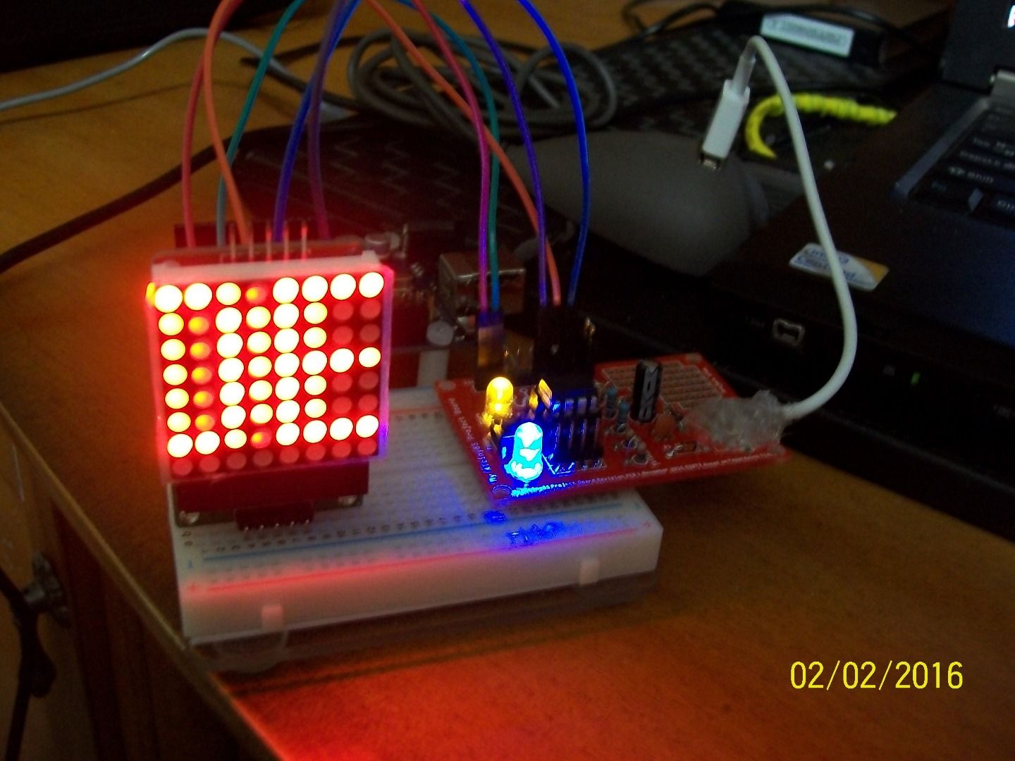 V-USB ATtiny85 Project Board and an 8x8 Red LED Matrix Display : 10 ...