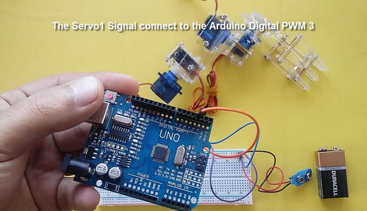 Arduino Robotic Arm Control With A Potentiometer 4 Steps With Pictures Instructables