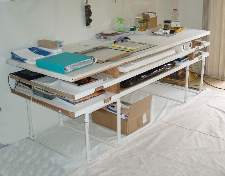 Easy (no Power Tools) Mobile Workspace With Storage for Large Paper : 4 ...