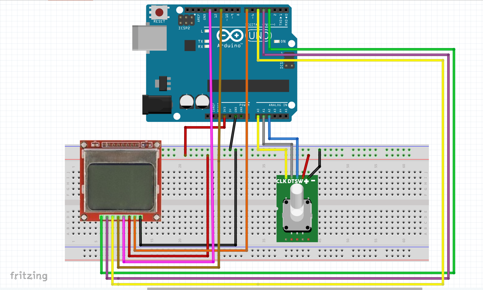Arduino Menu on a Nokia 5110 Lcd Using a Rotary Encoder : 6 Steps (with ...