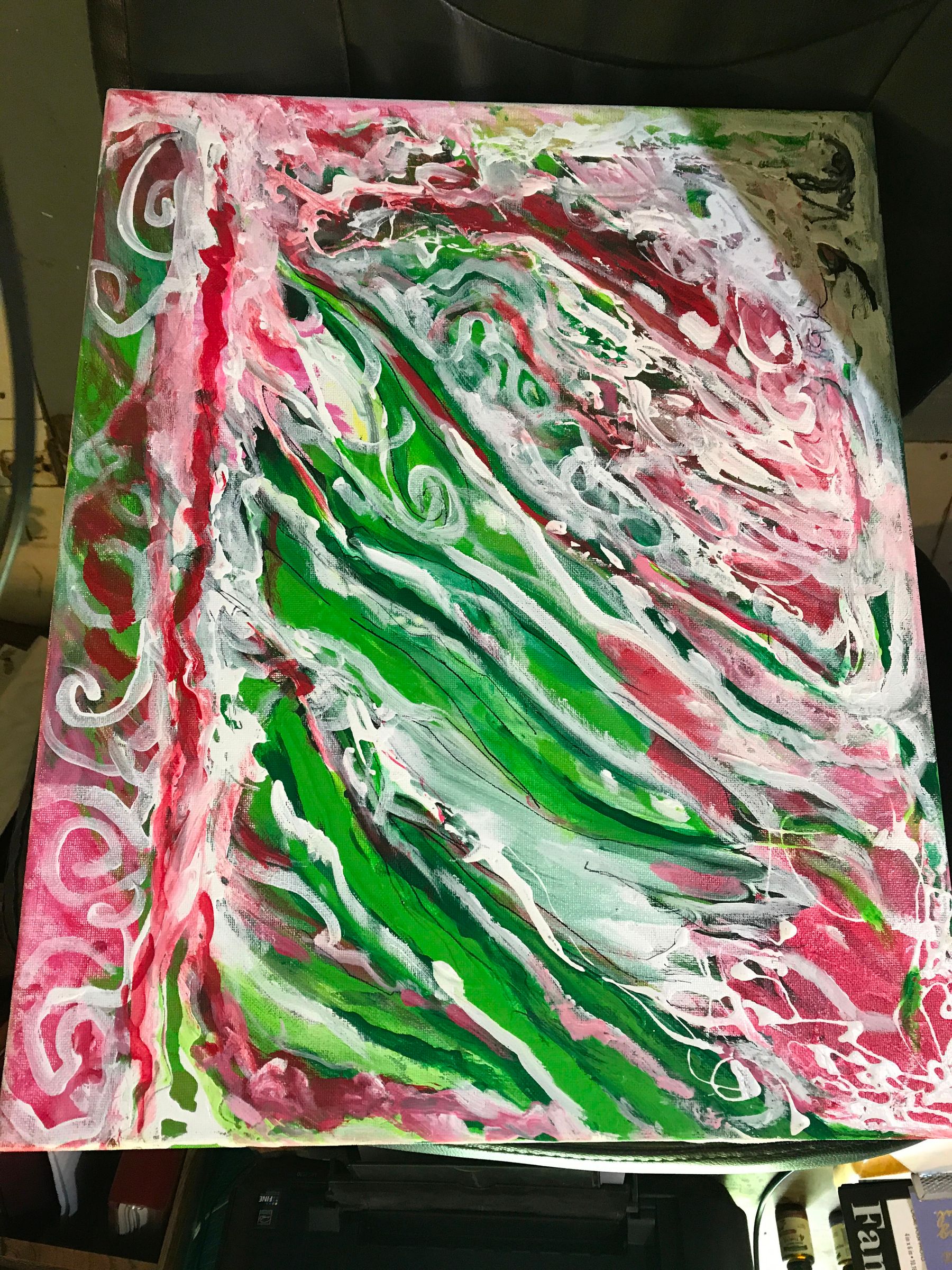 The Old: a Used Thrift Store Canvas to the New: a New Original Art ...