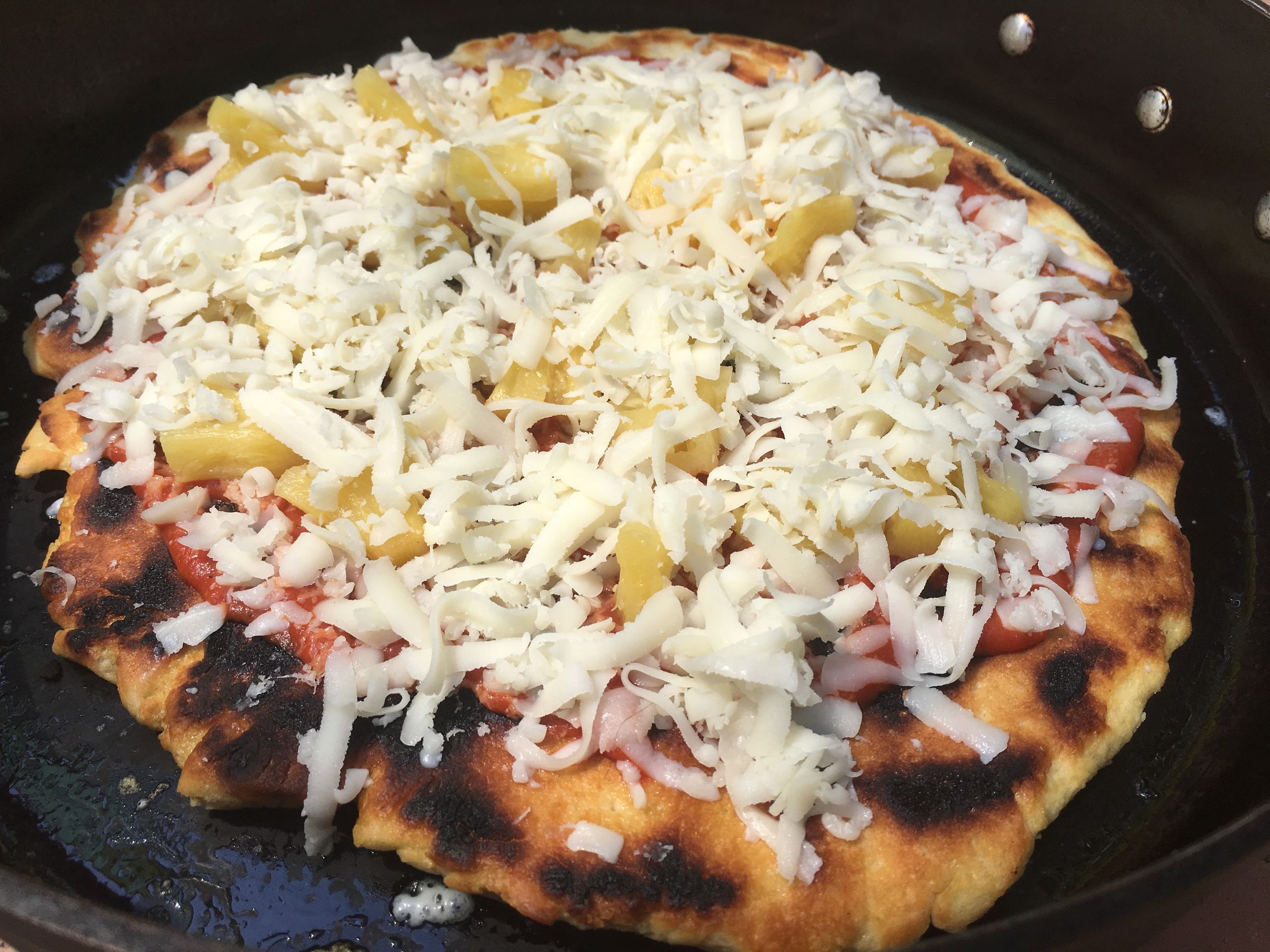 BEST EVER Cast-Iron Skillet PIZZA on the Fire-pit or Campfire! : 5 ...