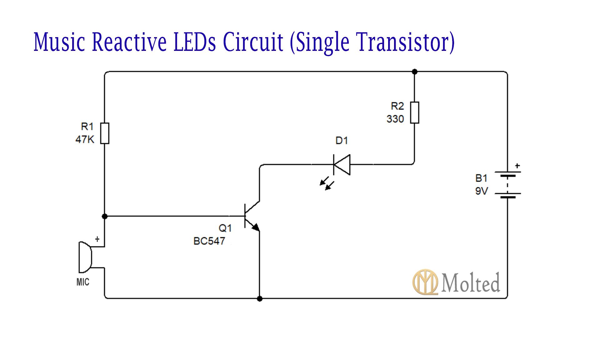 4 Music Reactive LEDs Circuits|| MIC/AUX Cable/Speaker : 3 Steps ...