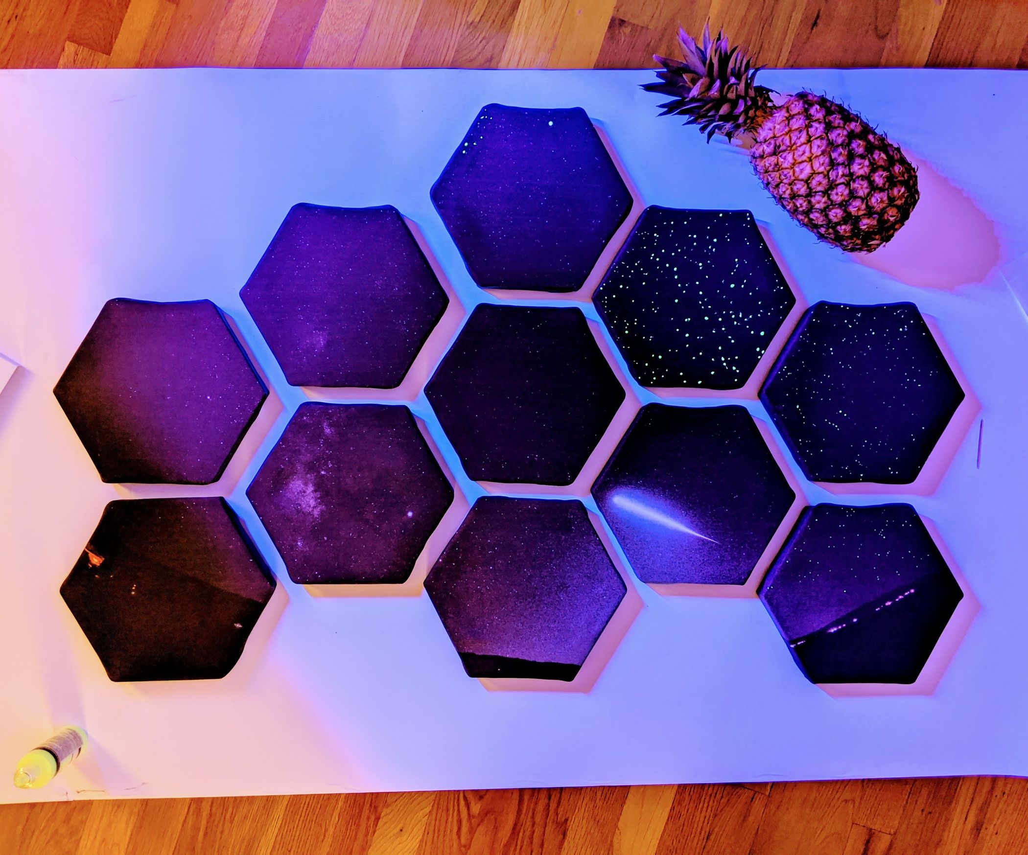 Hexagonal Glow in the Dark Meteor Starscape : 7 Steps (with Pictures ...