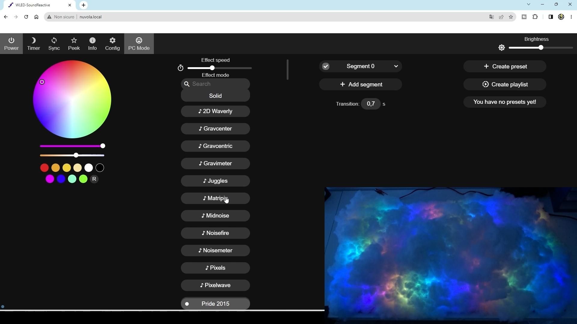 Interactive LED Cloud With Thunderstorm Effects and WiFi, Controlled ...