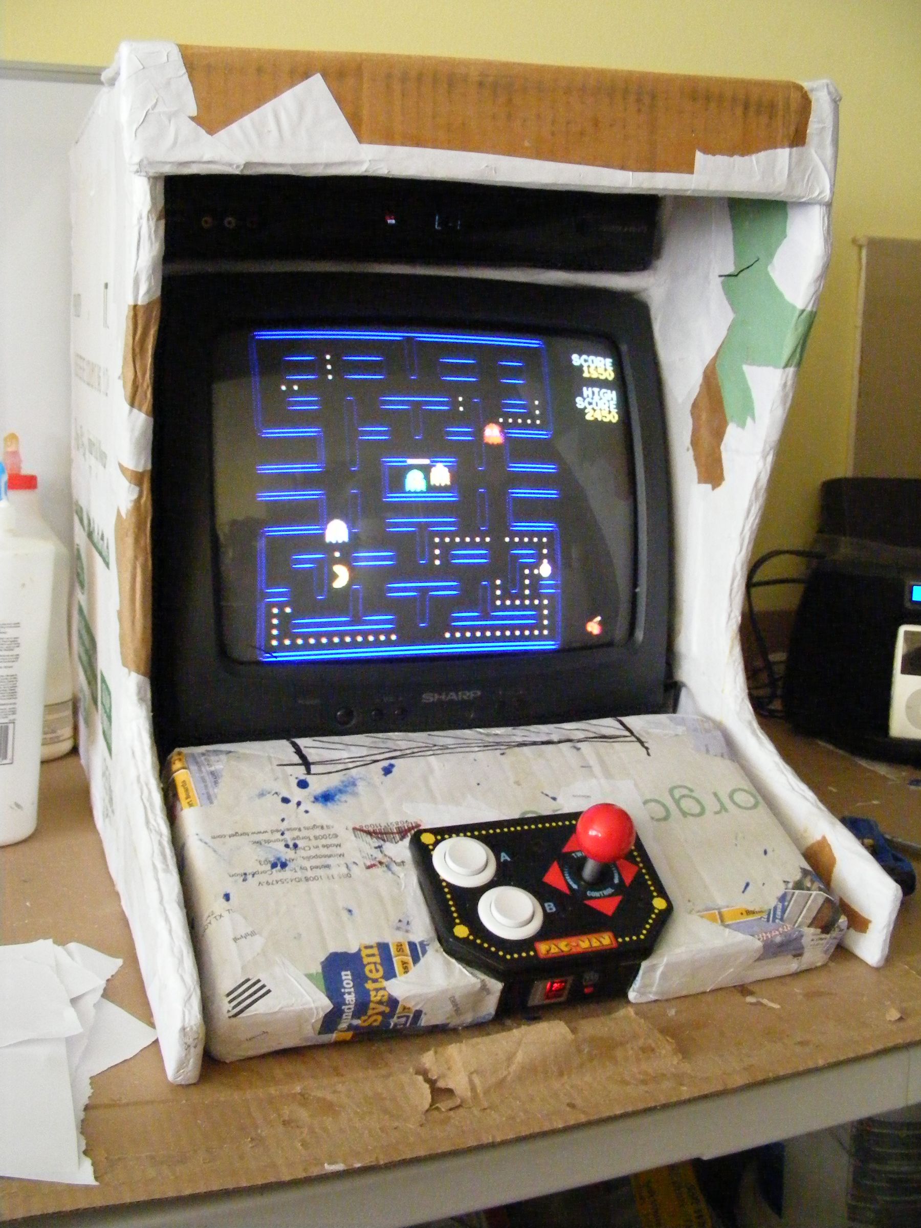 Cardboard Bar Top Arcade Game Console - Lithium Rain Recycled ...