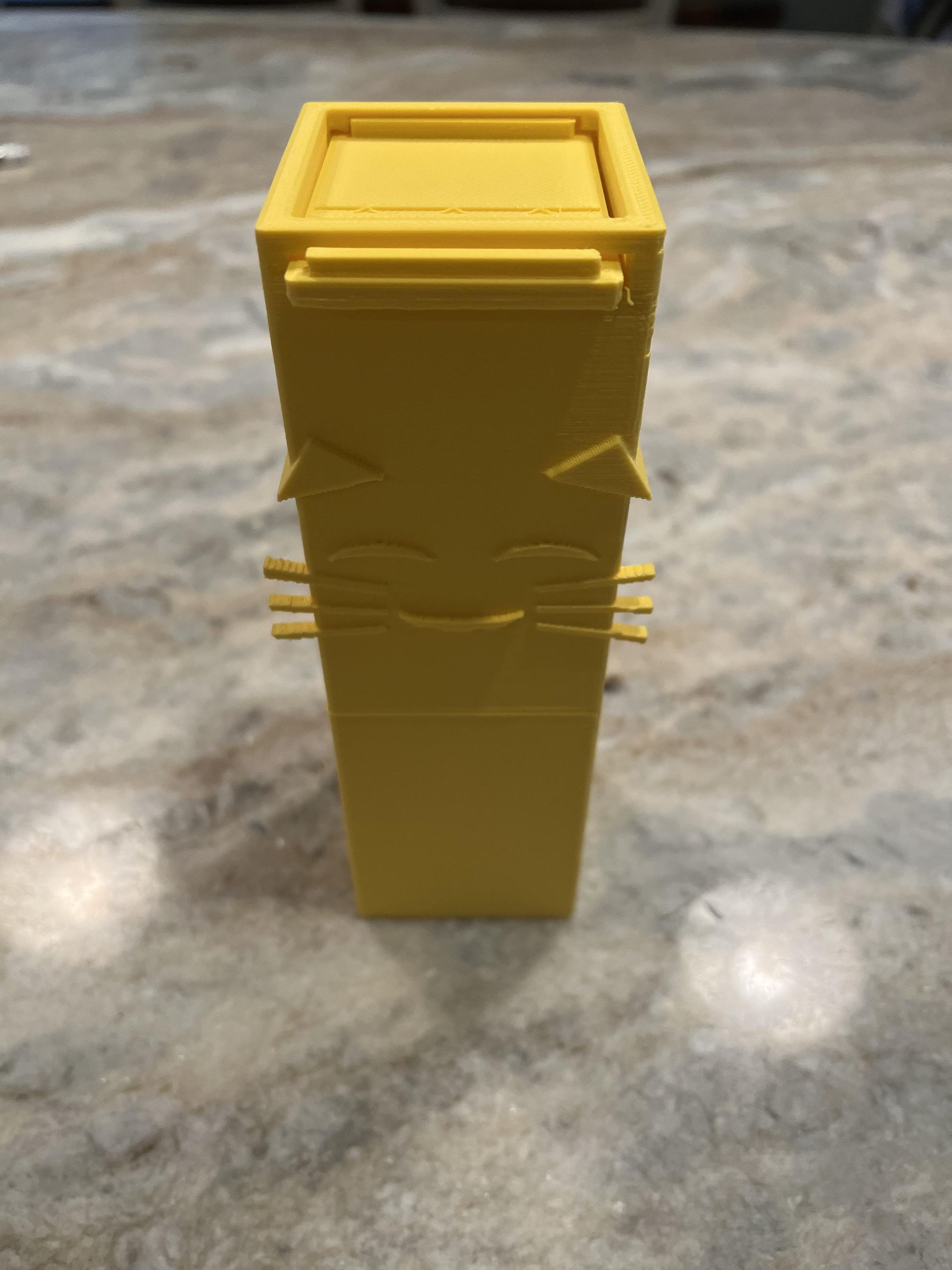 Yellow 3D Printed Cat Container With Moving Lid! : 6 Steps - Instructables
