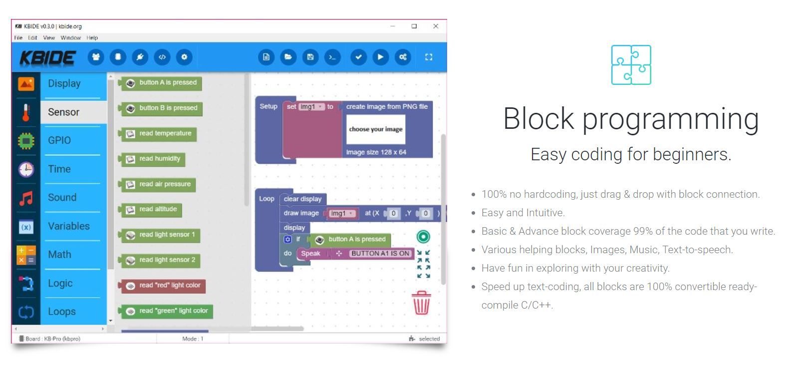 KB-IDE : Block Program for ESP32 Board : 5 Steps - Instructables