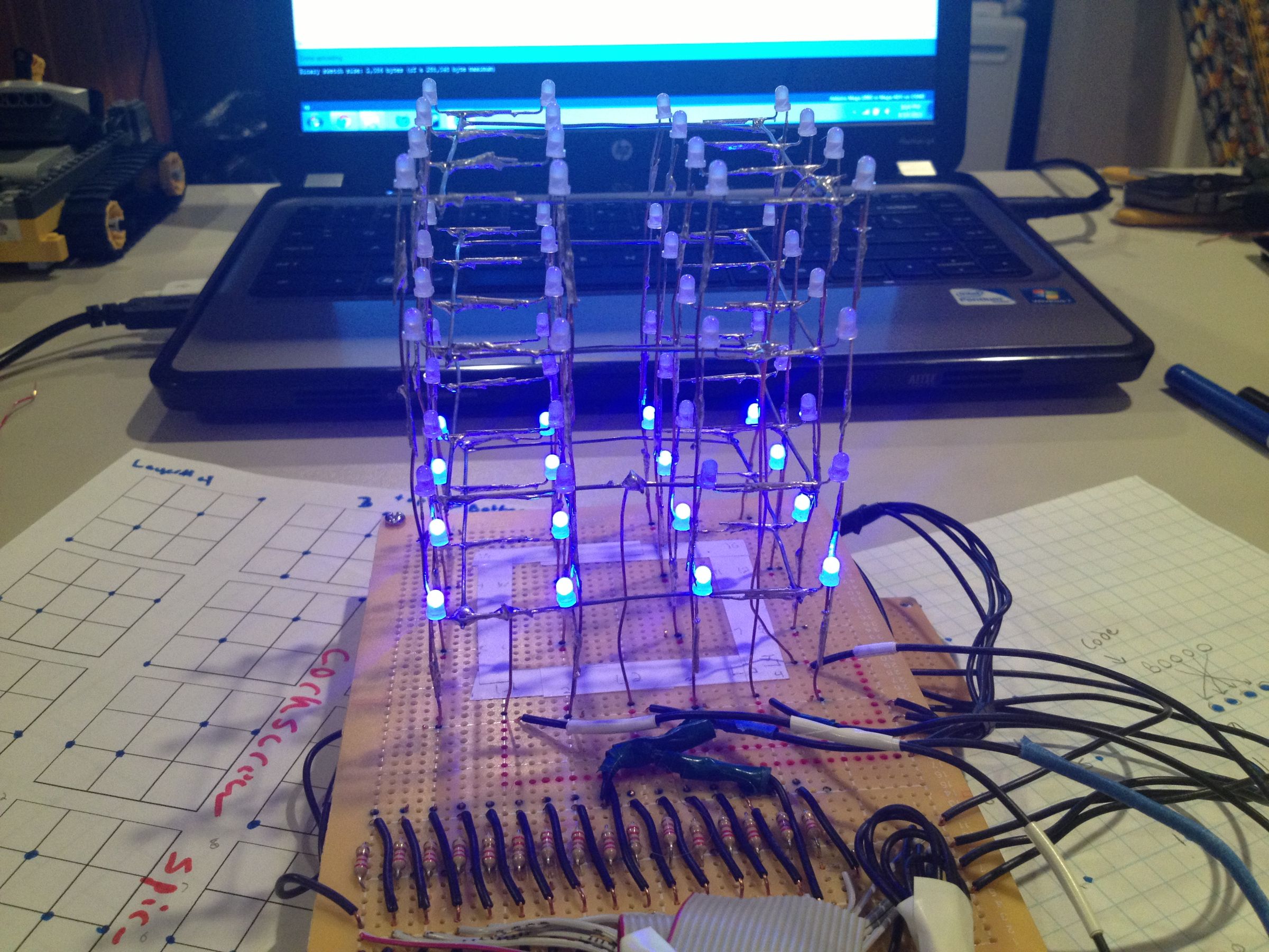 How to Write Your Own 4x4x4 LED Cube Show for Arduino : 6 Steps ...