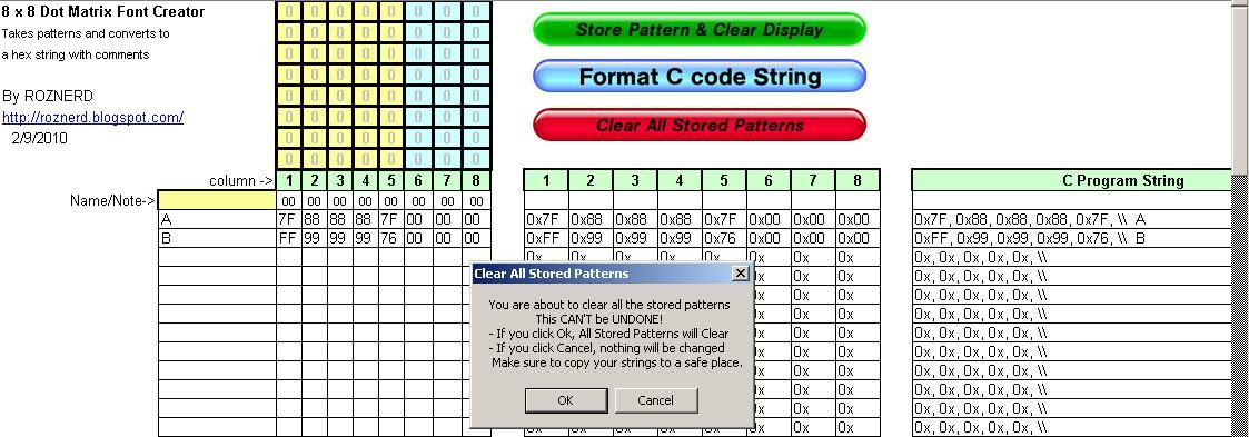 LED Scolling Dot Matrix Font & Graphics Generator 5x8 5x7 8x8 : 6 Steps ...