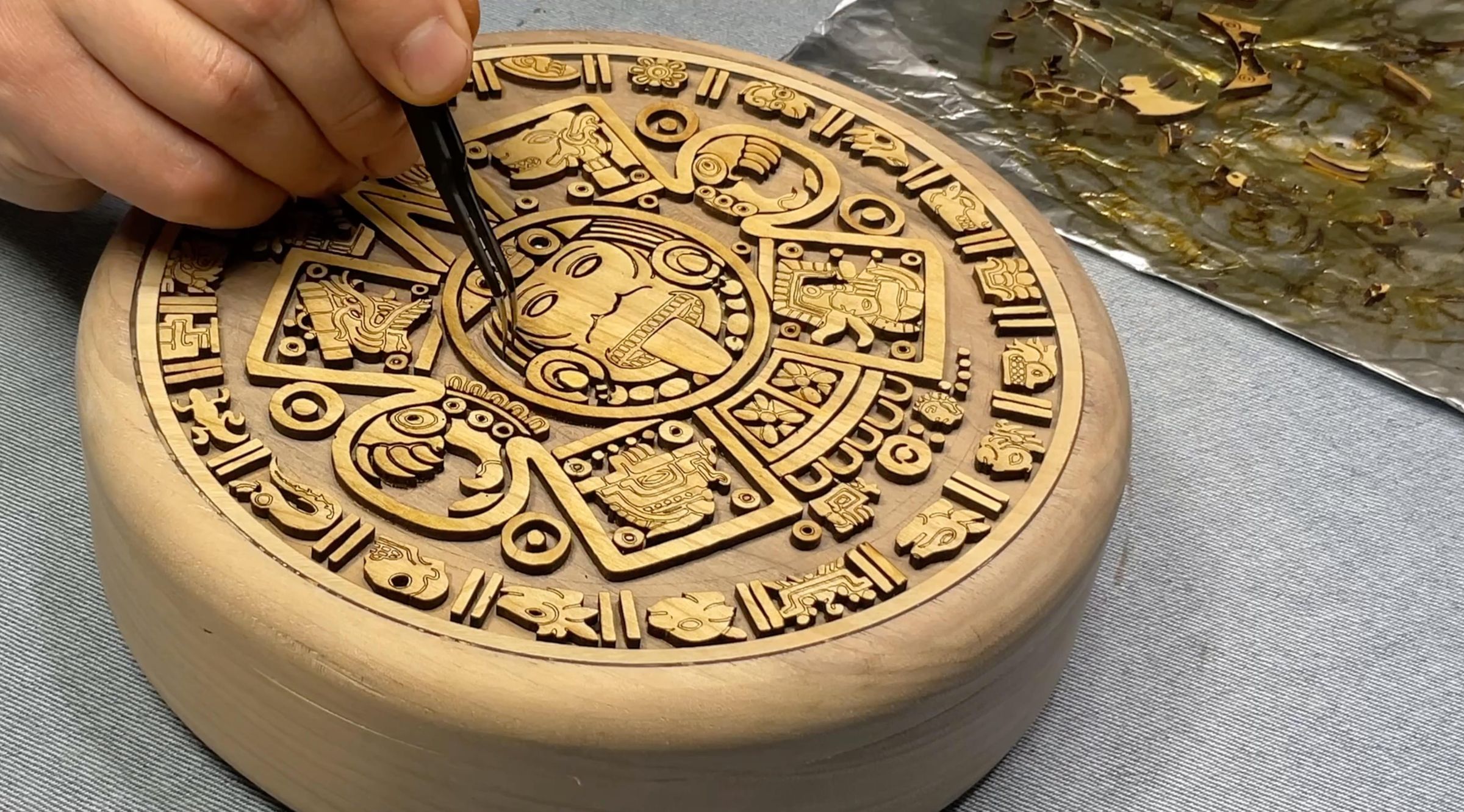 Wooden Round Maya Aztec Jewelry Box : 19 Steps (with Pictures ...
