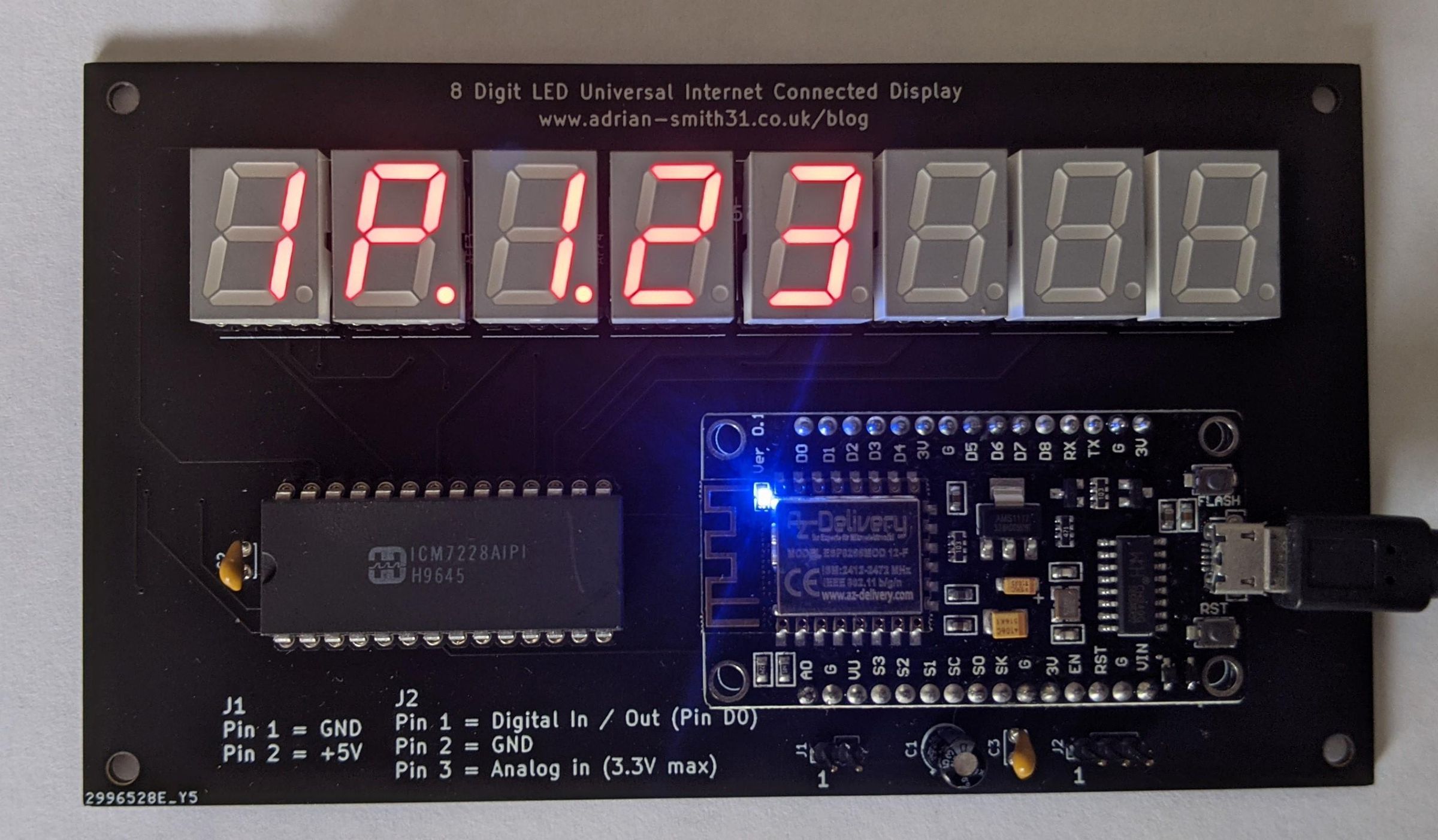 ESP8266 Based 8 Digit LED NTP Clock With YouTube Statistics Display : 5 Steps - Instructables