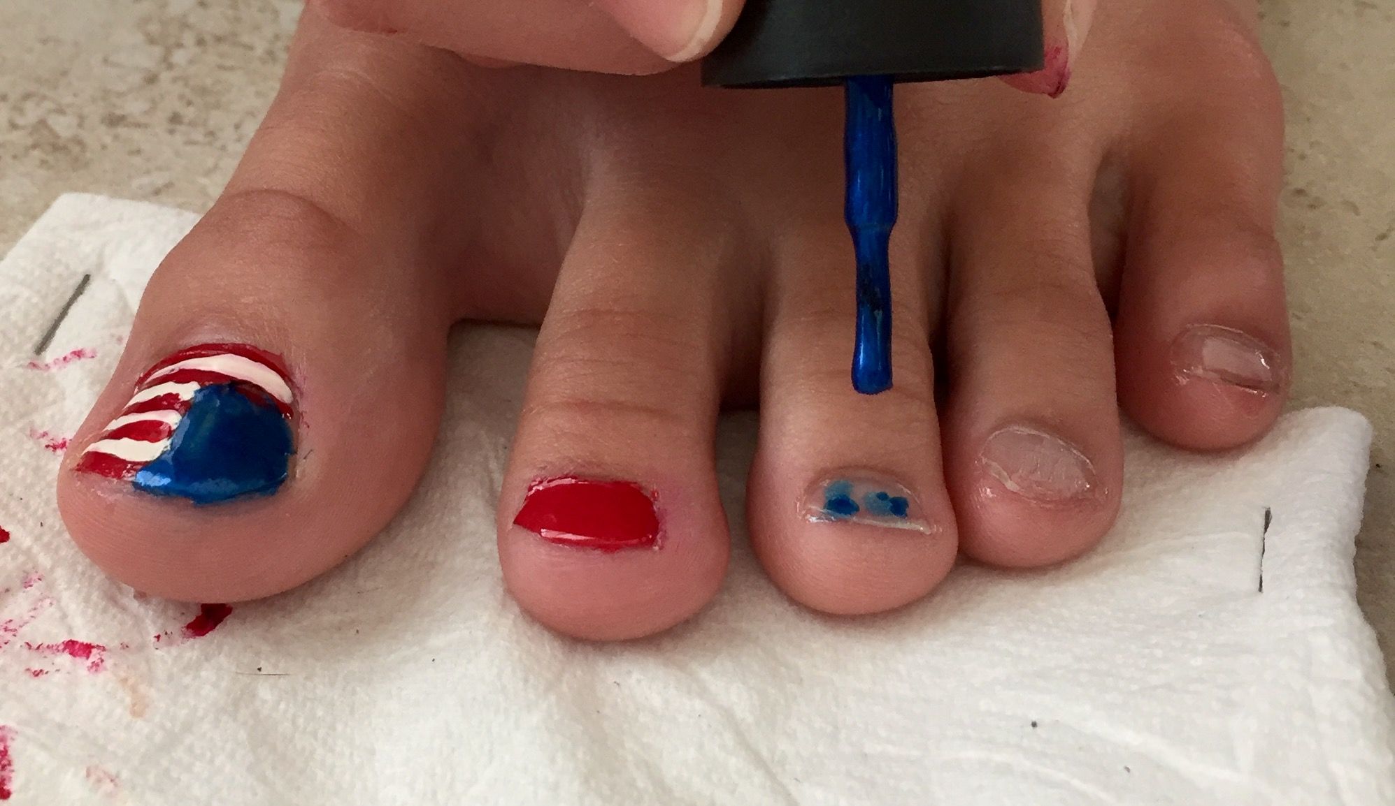 Toenail Art for Independence Day. Beginner Nail Art : 11 Steps (with ...