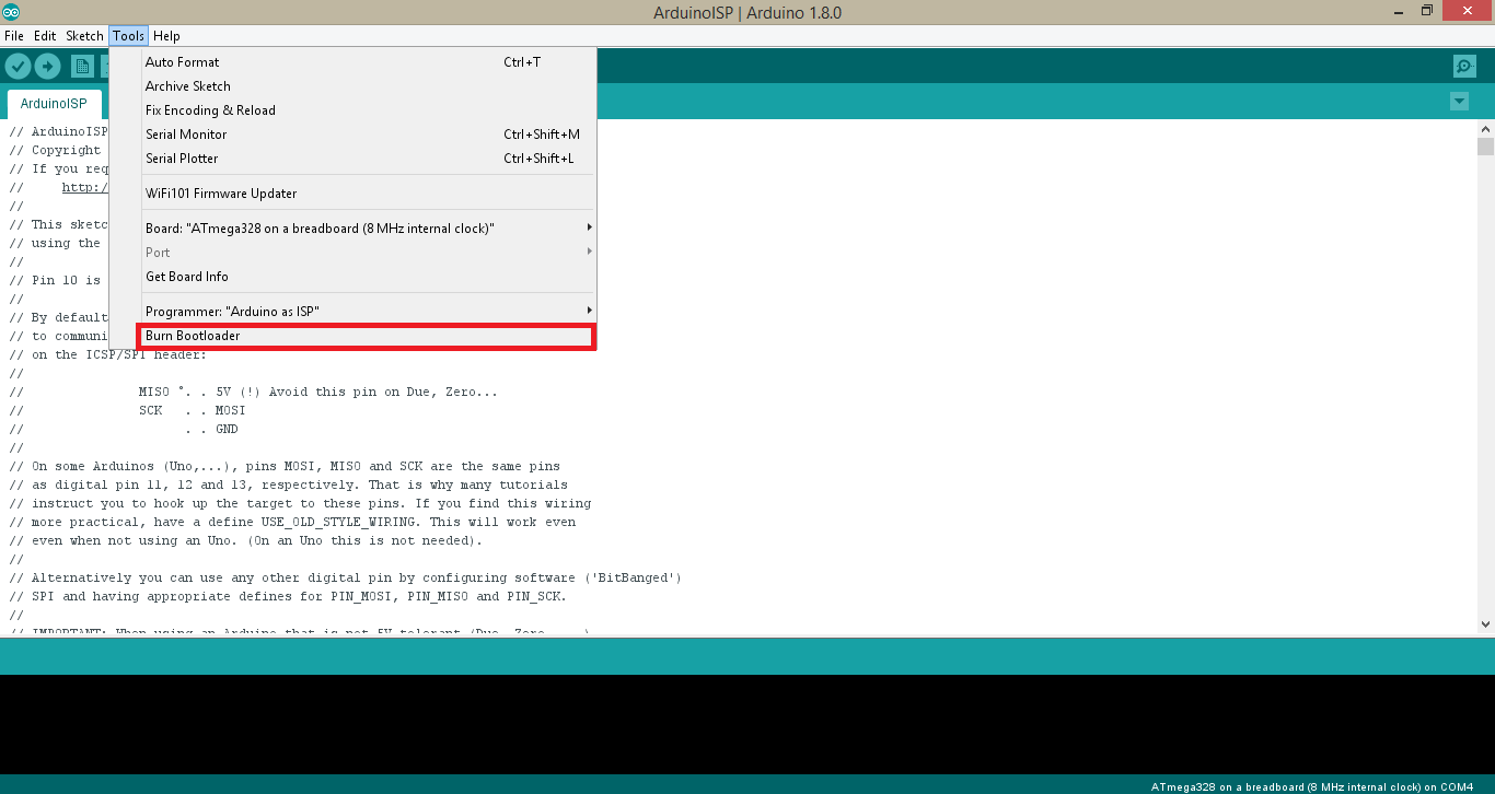Burning Bootloader to Atmel Atmega 328P Using Arduino : 7 Steps ...