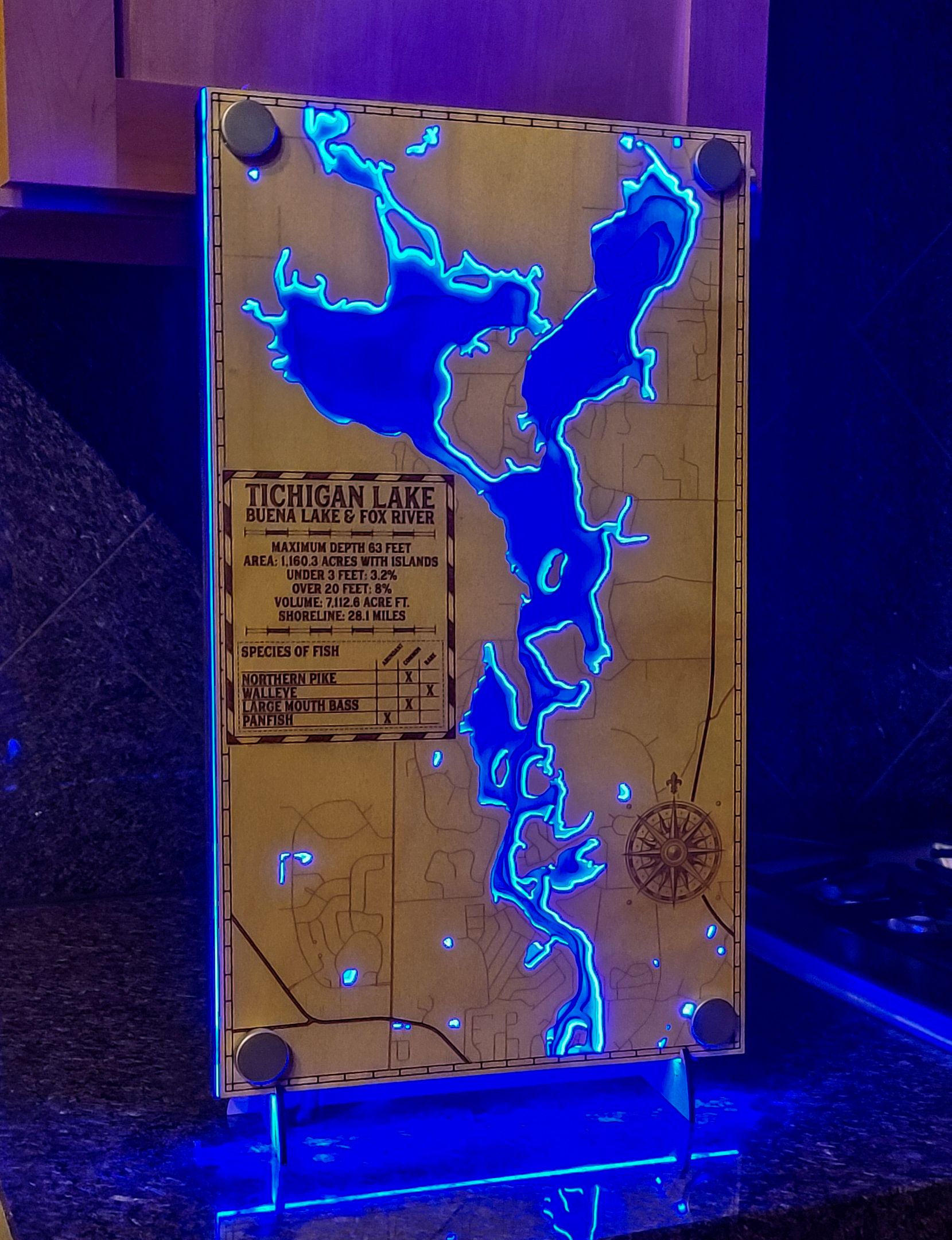 Edge Lit Bathymetric Map Using LED Standoffs : 7 Steps (with Pictures ...