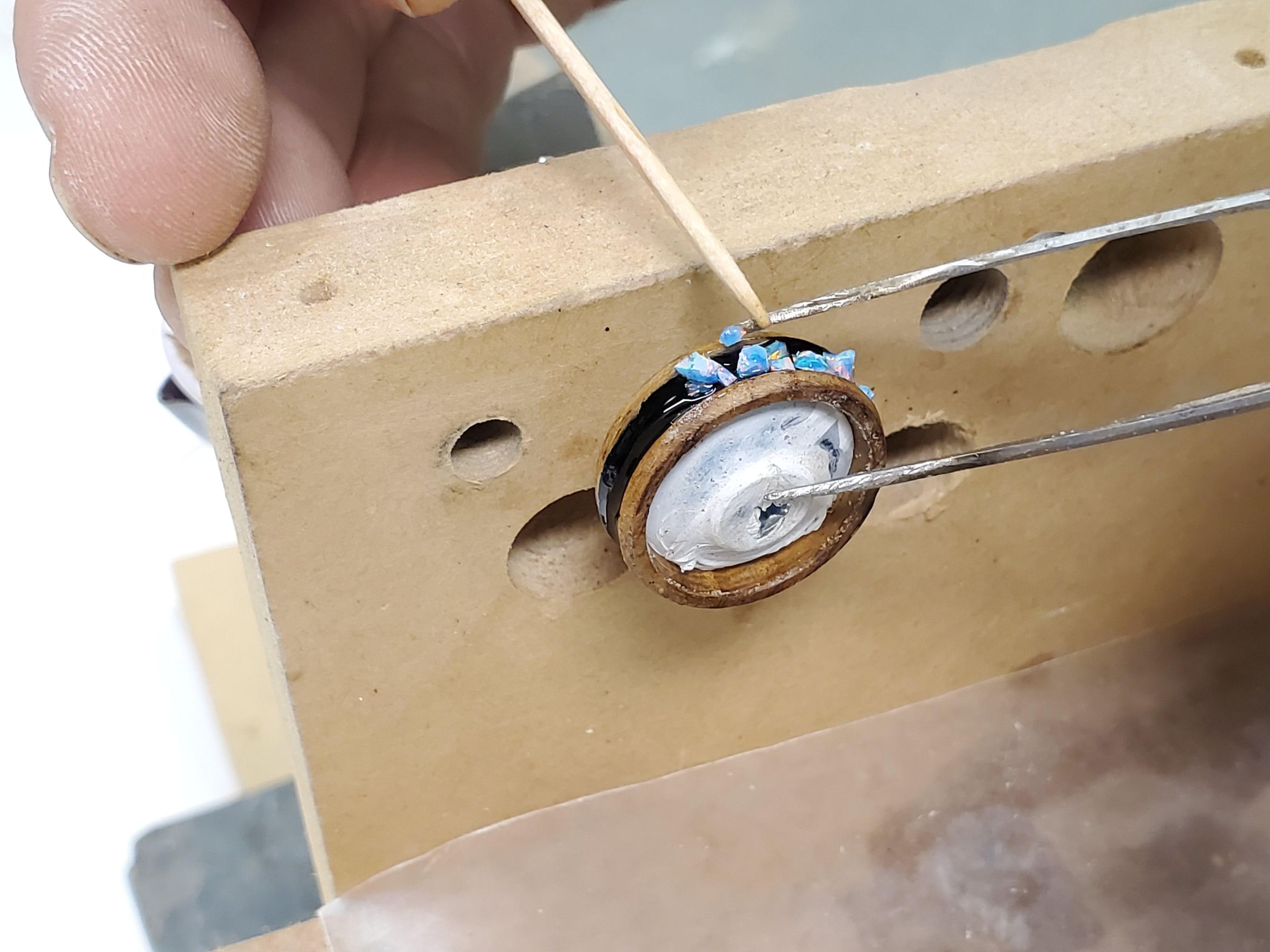 How to Inlay Opal in a Pre-Channeled Ring Using UV Resin : 25 Steps ...