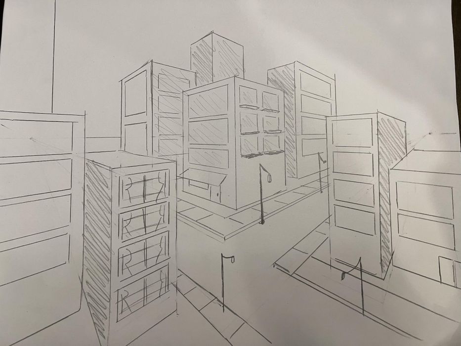 Drawing a City in 2 Point Perspective : 10 Steps - Instructables