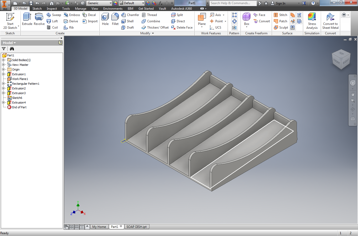 Draining Soap Dish + How to Make in Autodesk Inventor : 5 Steps ...