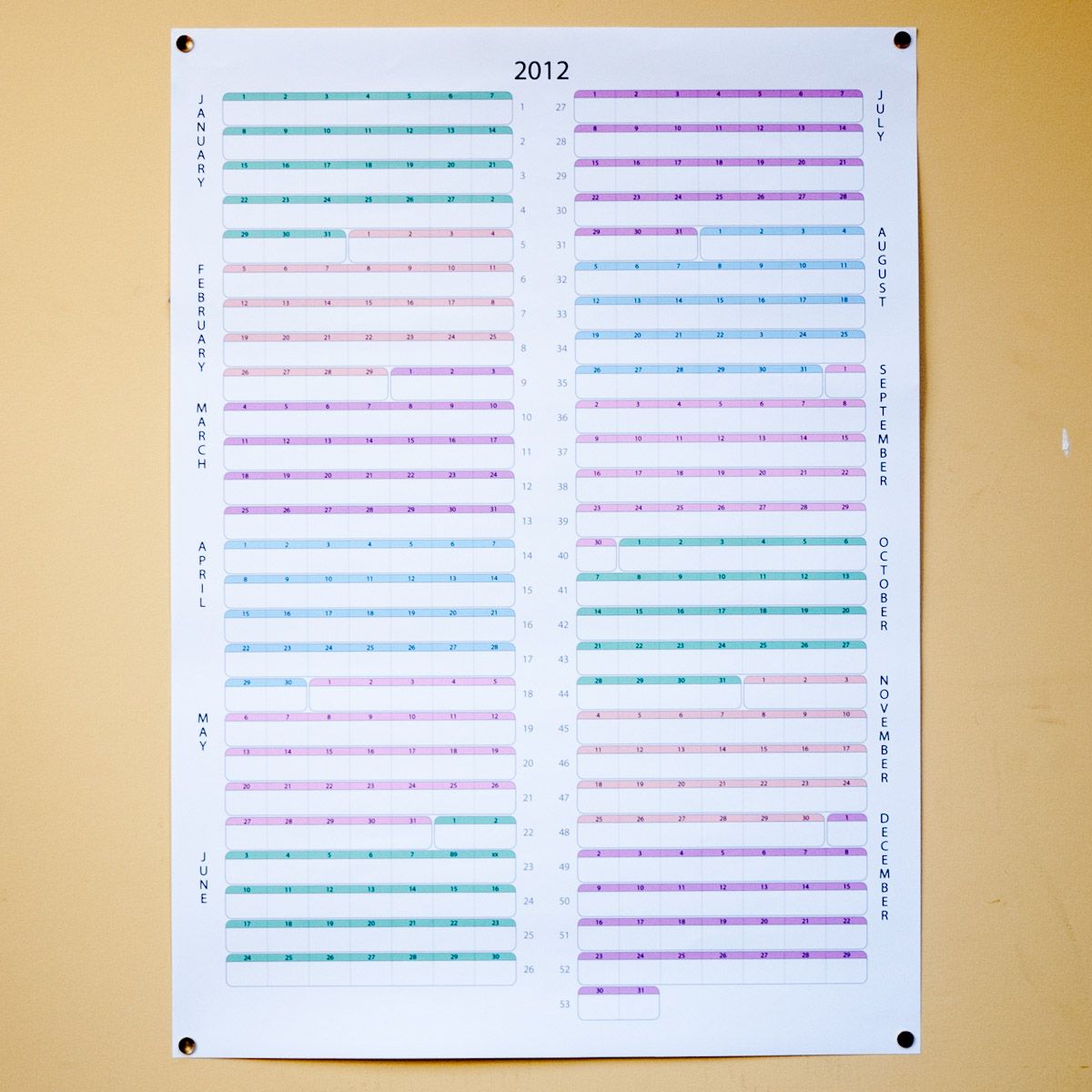 One Year Continuous Calendar Poster (with Pictures) - Instructables