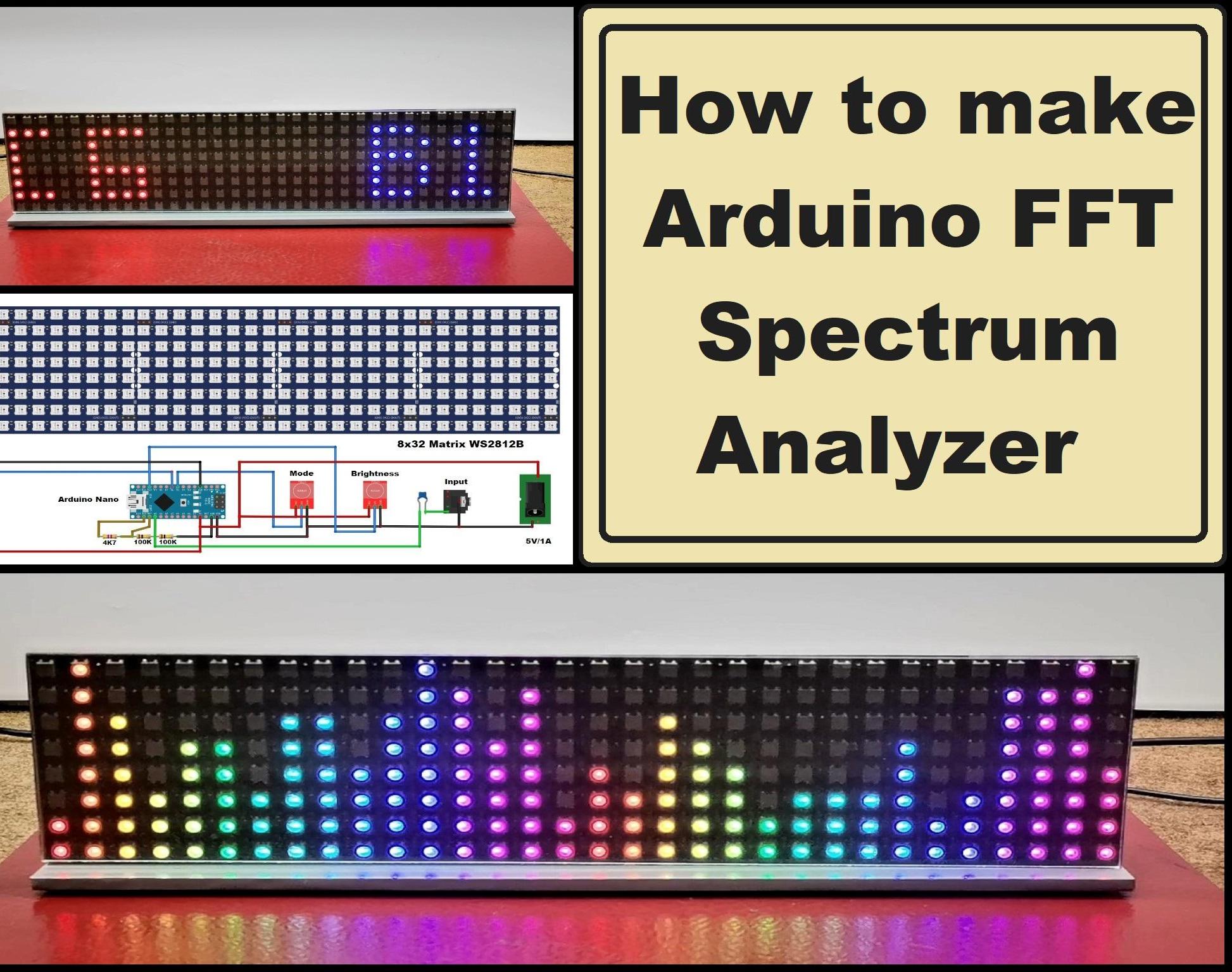 Arduino Fft Audio Spectrum Analyzer On 8x32 Color Matrix Ws2812b 4 Steps With Pictures 3698