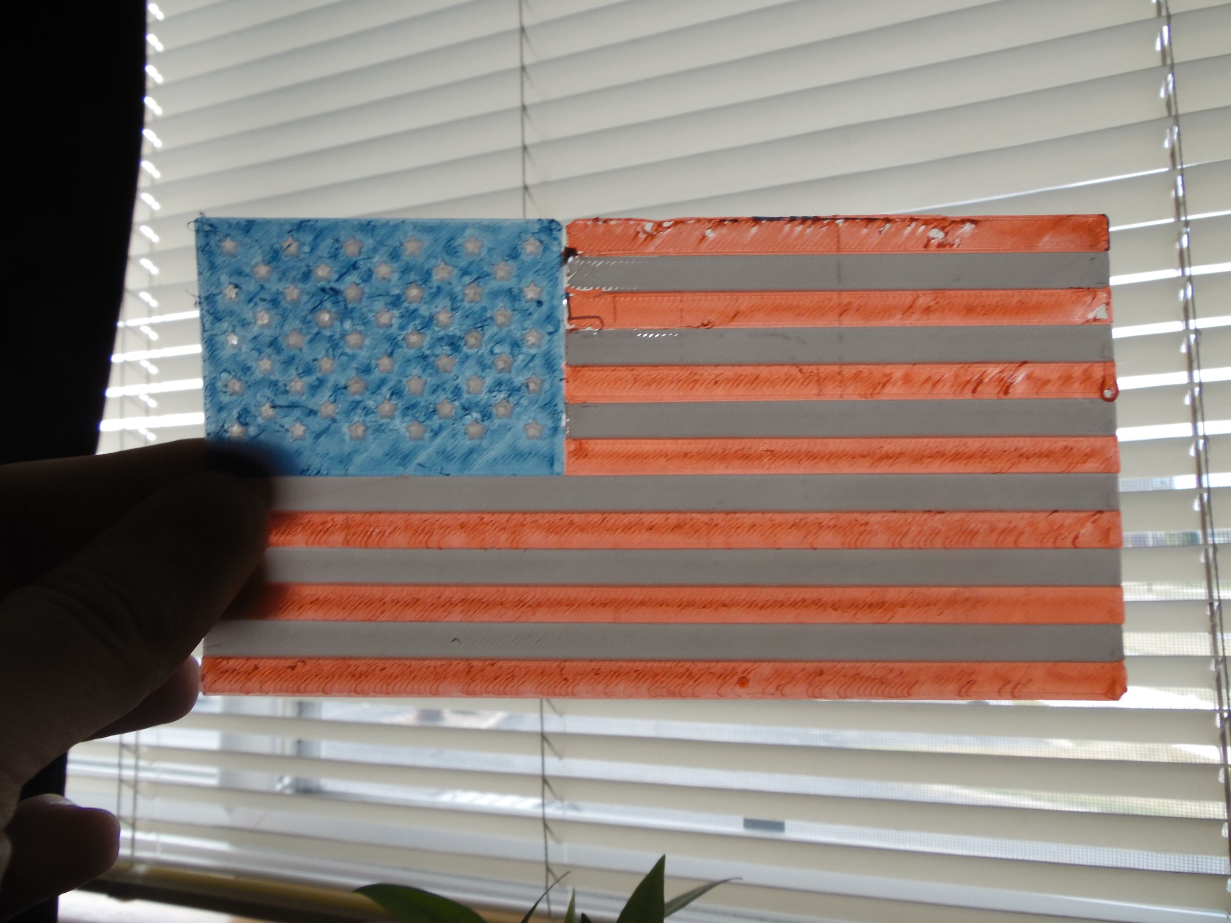 3D Printed American Flag - Multicolor Single Extruder Printing : 5 ...